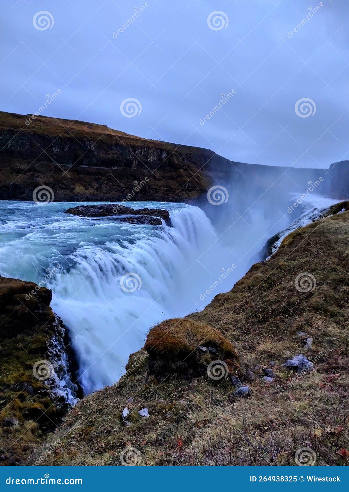 Gullfoss Falls Waterfall in Iceland Stock Image - Image of outdoors ...
