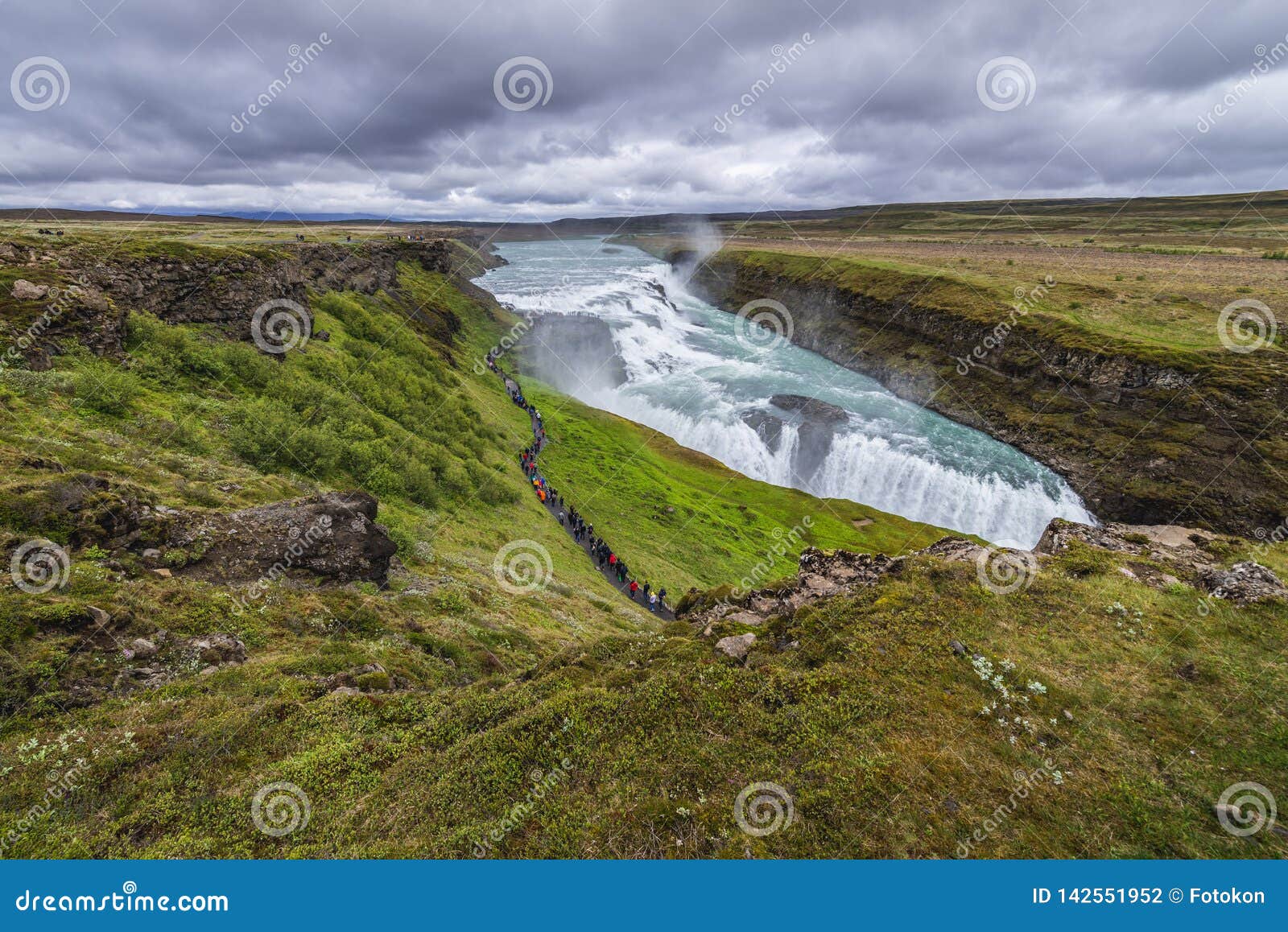 Gullfoss in Iceland stock photo. Image of southwestern - 142551952