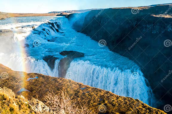 Gullfoss Waterfall in Iceland Stock Photo - Image of vacation, river ... Gullfoss Waterfall in Iceland Stock Photo - Image of vacation, river ...