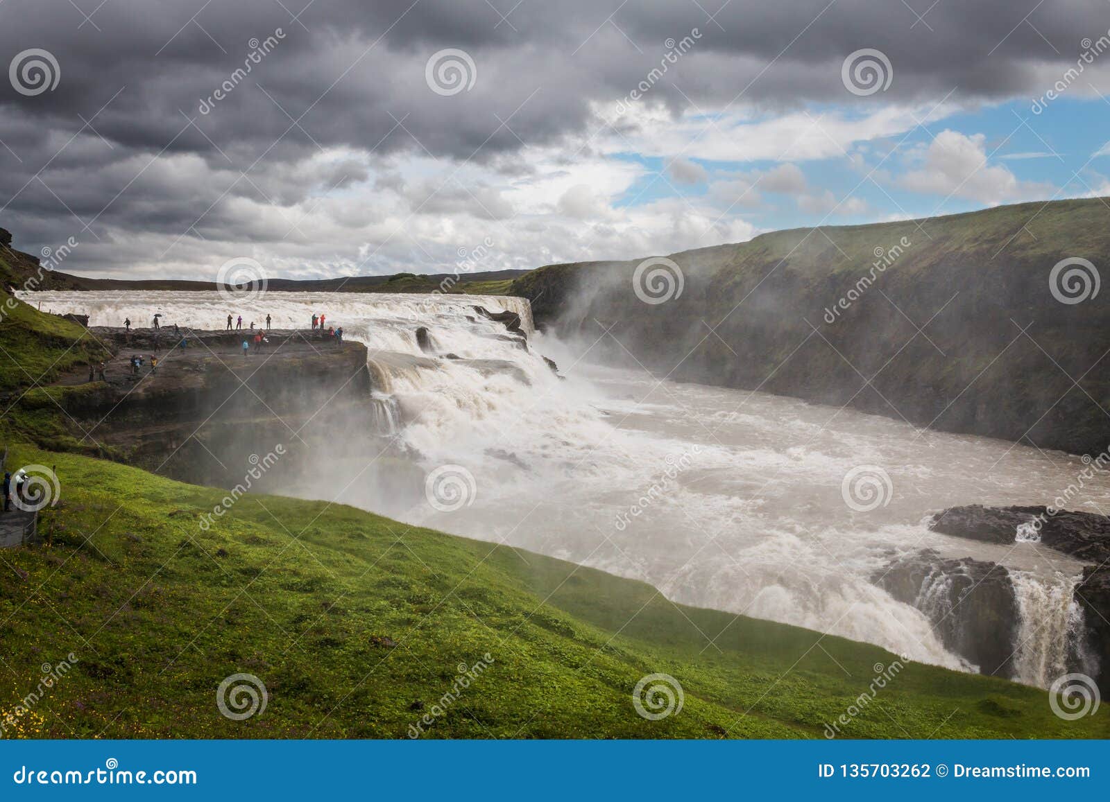 Gullfoss Waterfall the Golden Fall in Iceland Editorial Photography ...