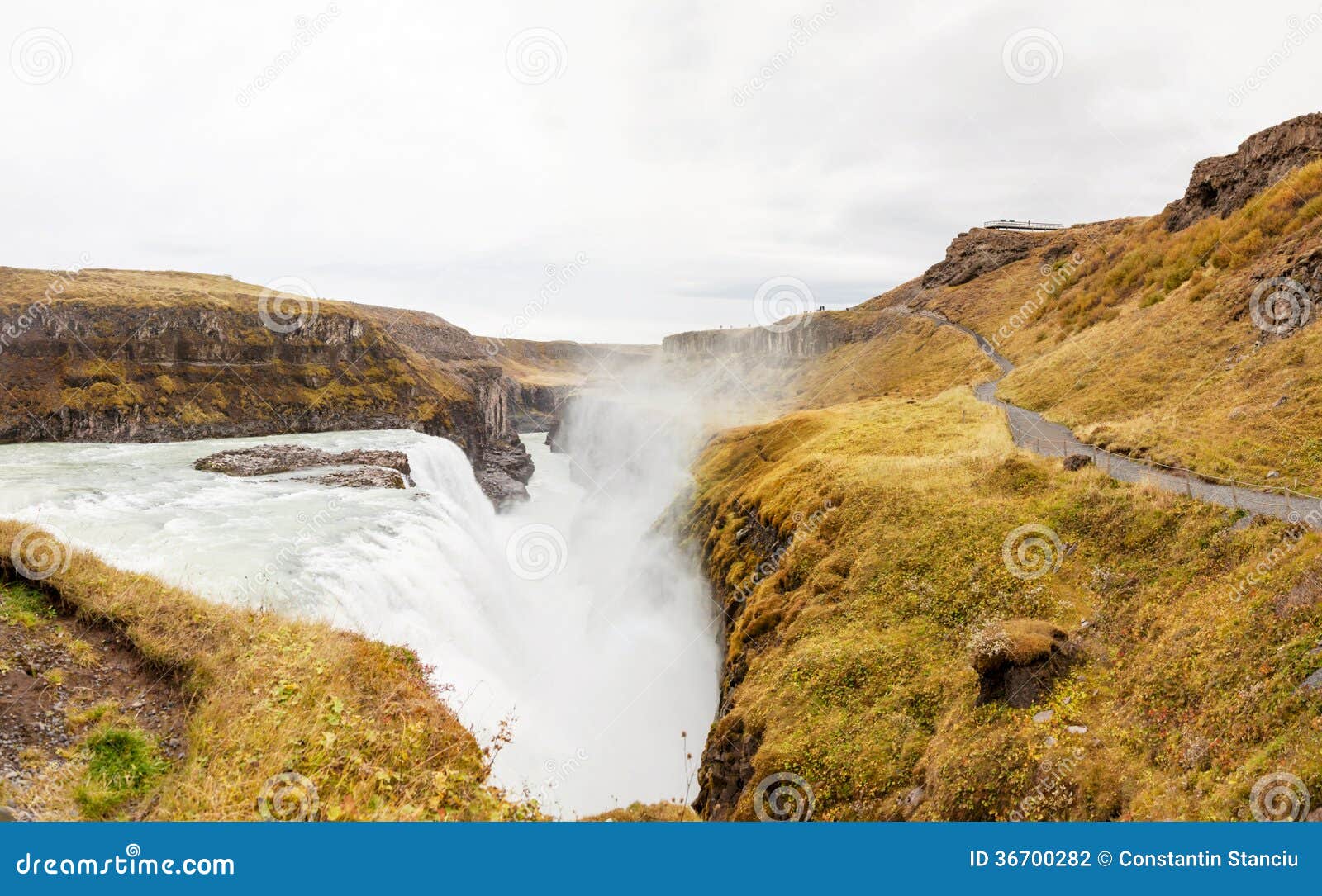 Gullfoss Waterfall on Hvita River - Iceland Stock Photo - Image of ...