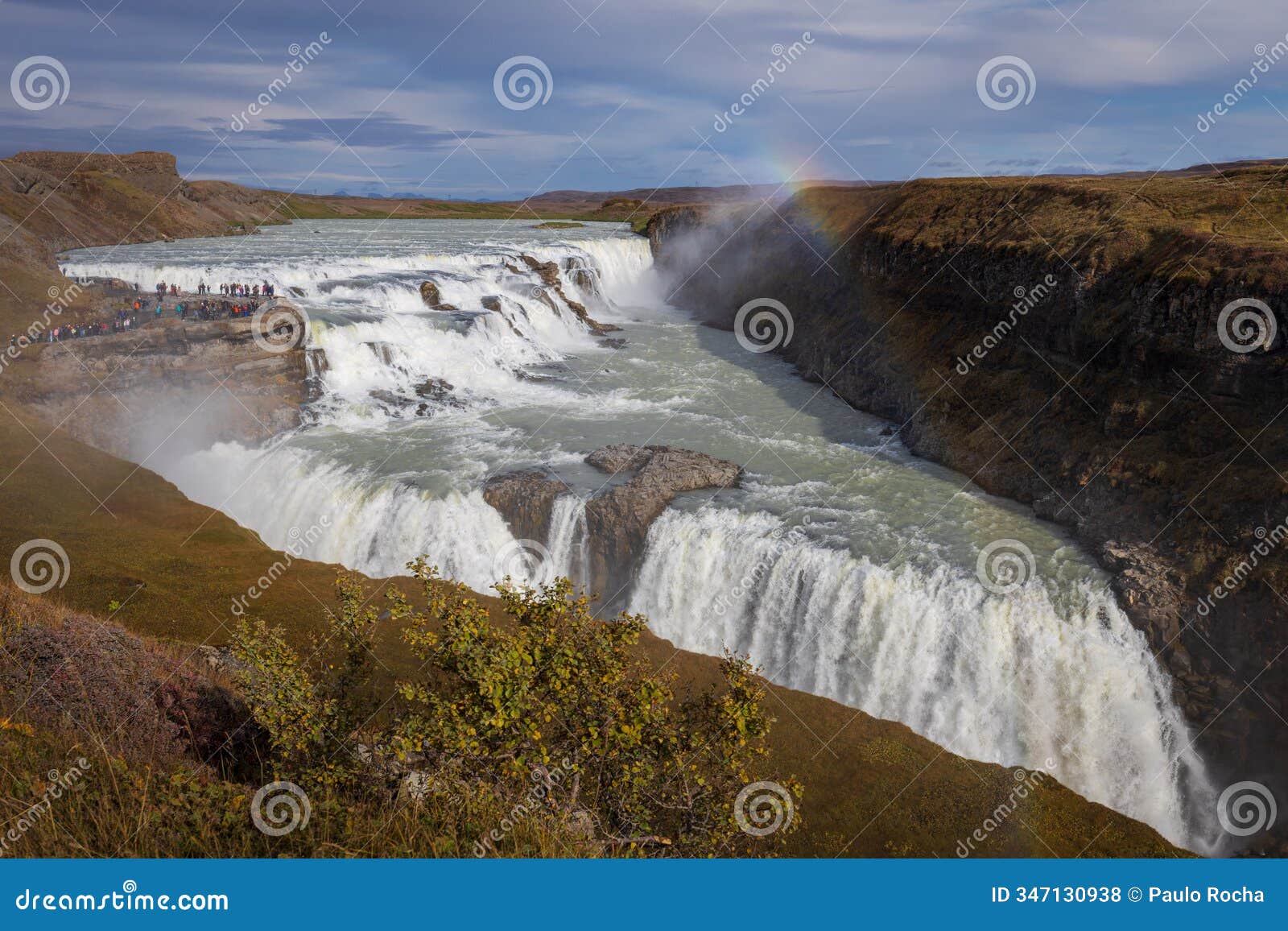 Gullfoss Waterfall in Iceland, Golden Circle Attraction. Stock Photo ...