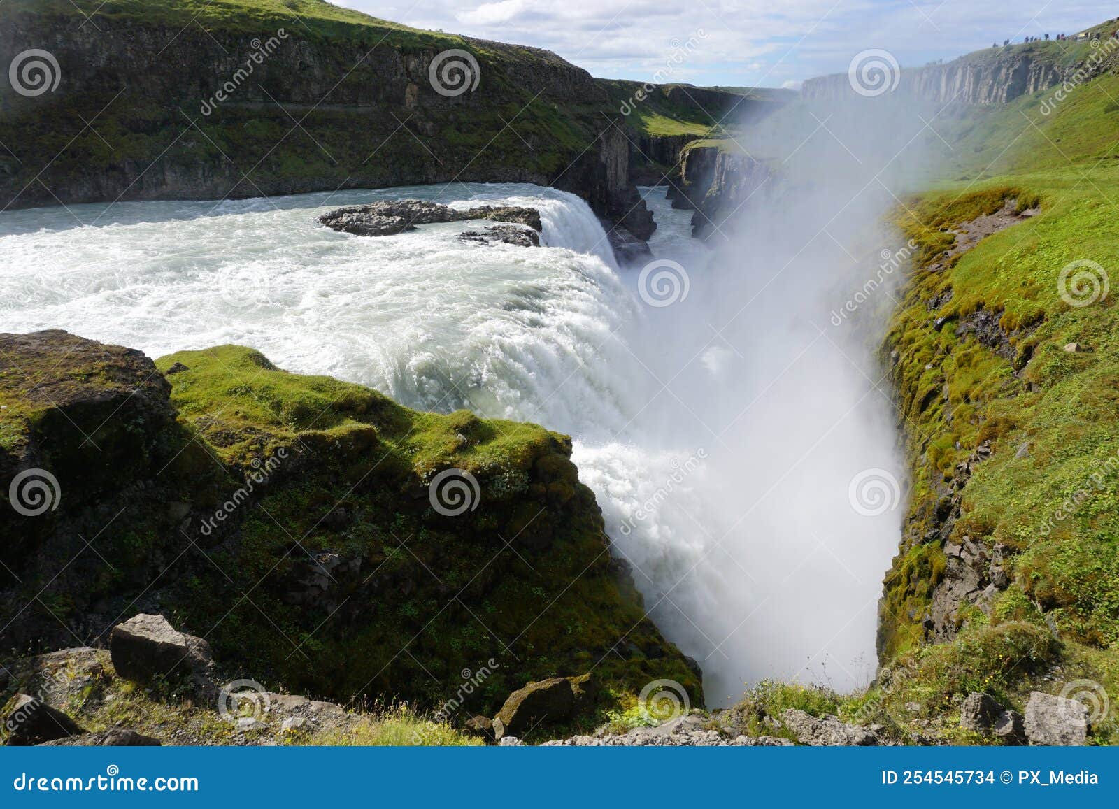 Gullfoss - Powerful Cascade Waterfall in Iceland Stock Photo - Image of ...