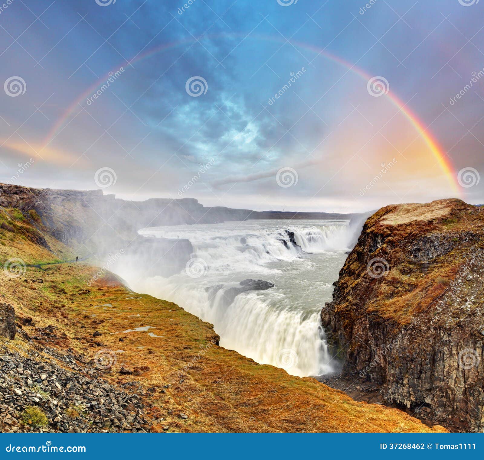 Gullfoss Waterfall , Iceland Stock Photo - Image of icelandic, huge ...