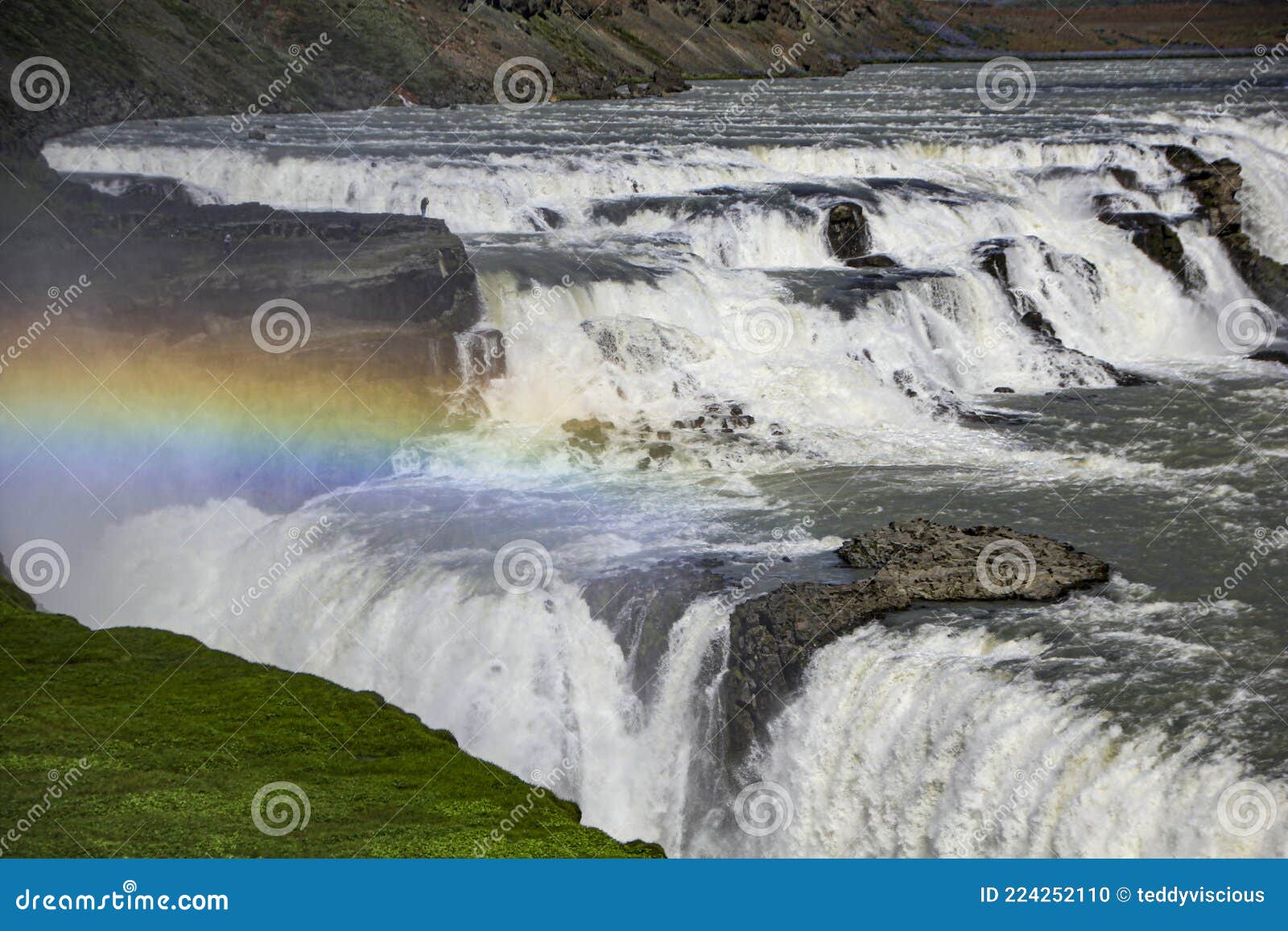 Gullfoss Waterfall with Rainbow, Golden Circle, Iceland Stock Photo ... Gullfoss Waterfall with Rainbow, Golden Circle, Iceland Stock Photo ...