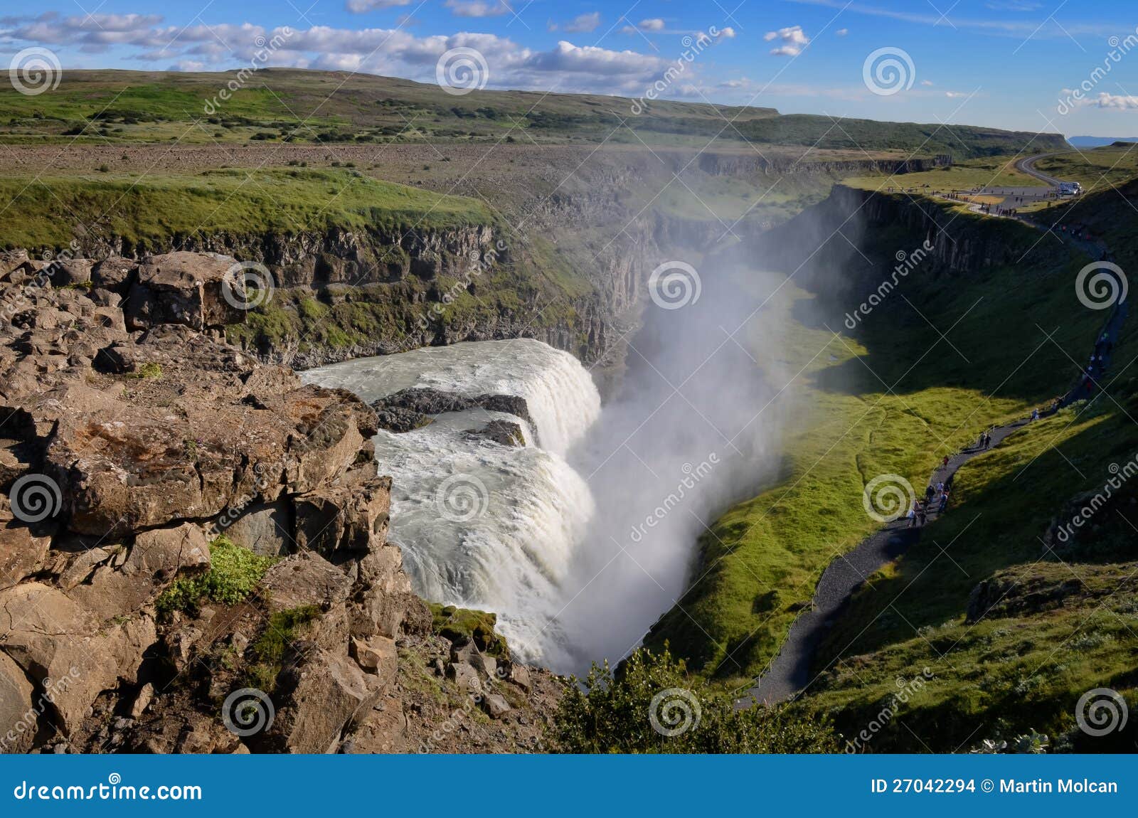 Gullfoss Wild Waterfall, Strong Running Water Stock Photo - Image of ...