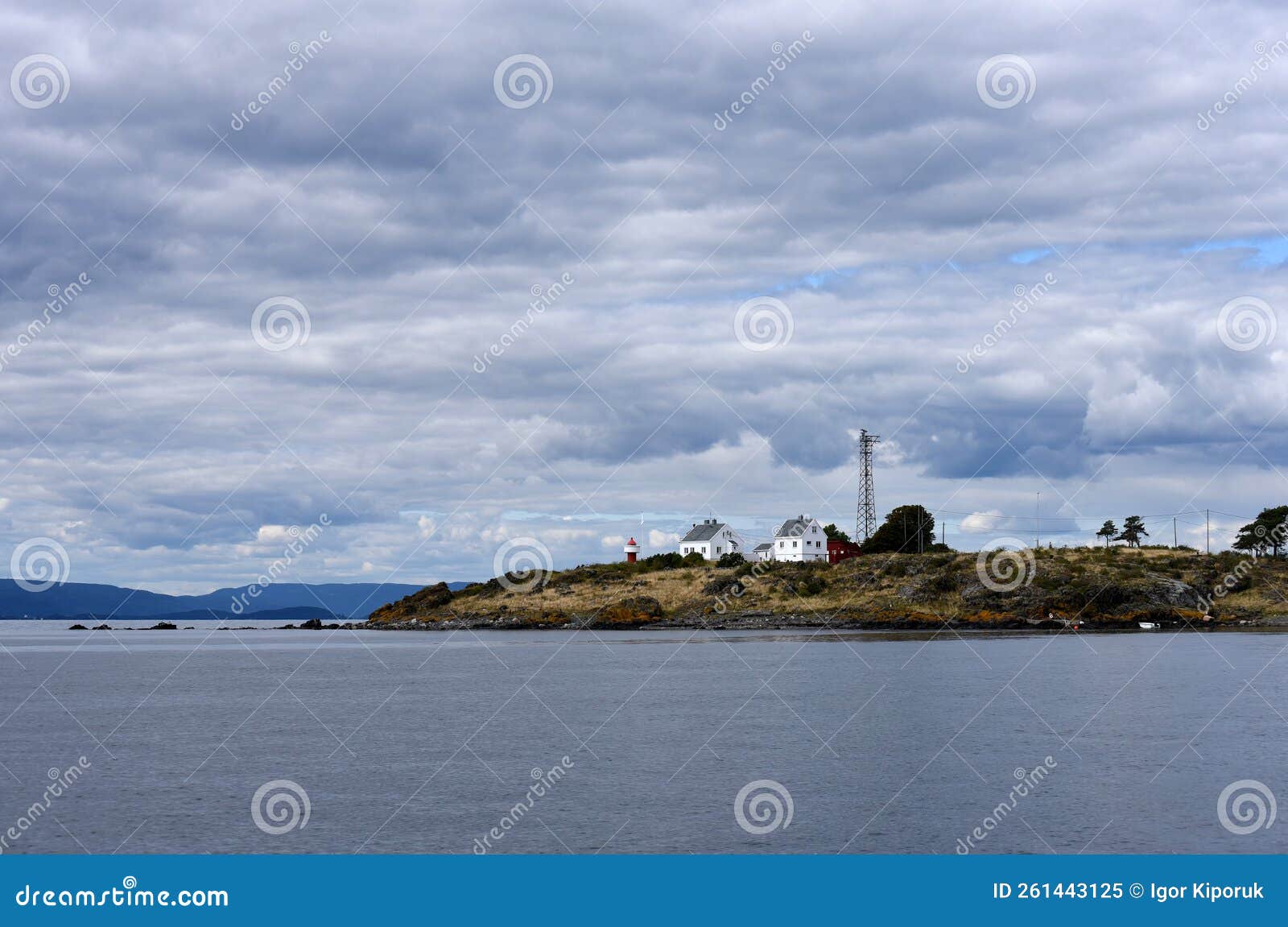 Gullholmen Lighthouse in Oslofjord. Norway. Stock Image - Image of ...