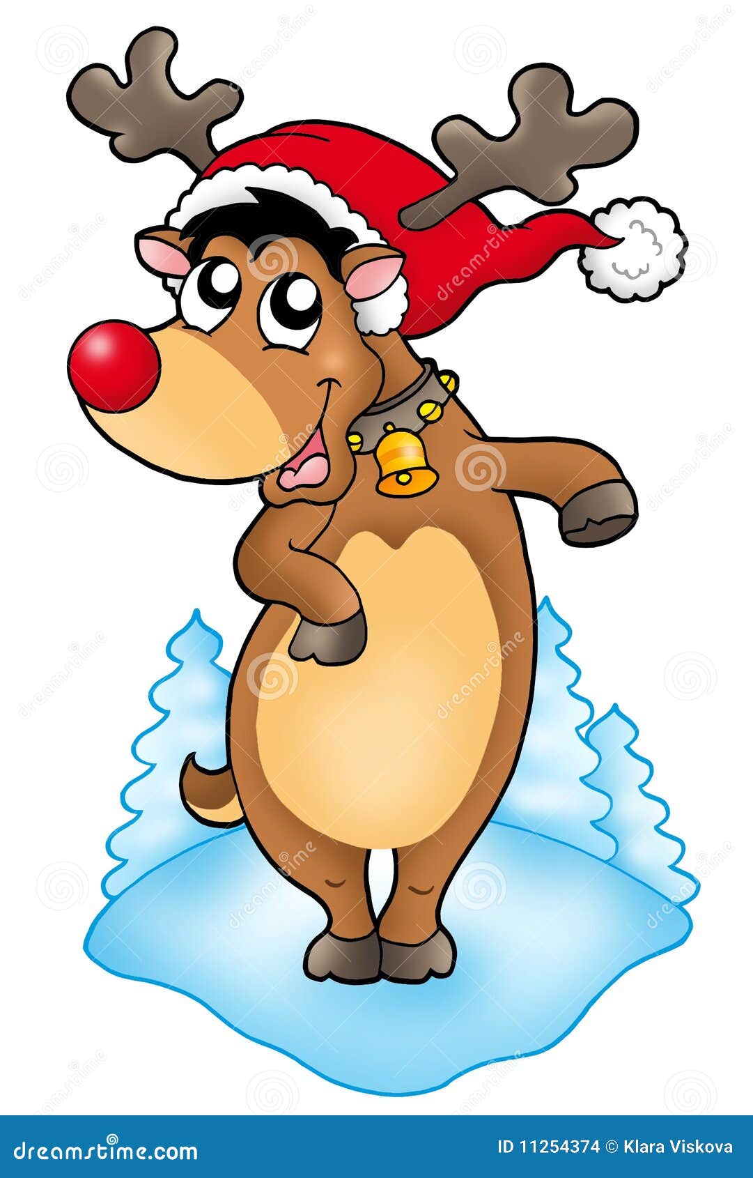 Gullig ren för jul stock illustrationer. Illustration av sinnesrörelser ...