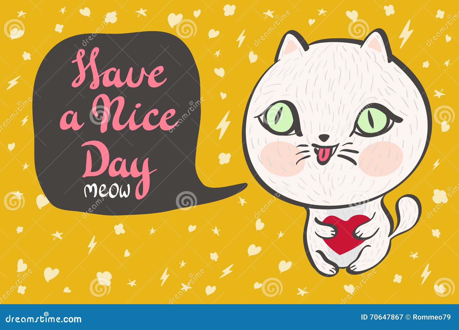 Gullig Romantisk Illustration Med Rolig Text Vektor Illustrationer ...