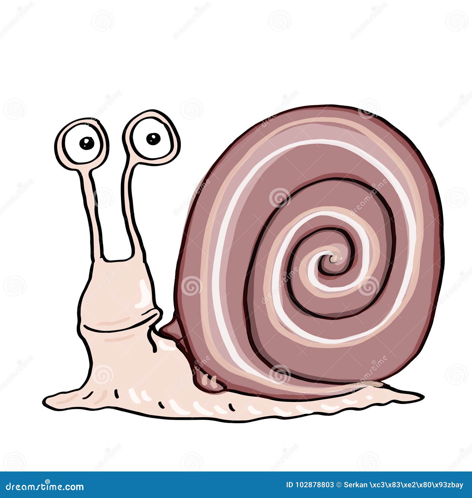 Gullig snigel stock illustrationer. Illustration av natur - 102878803