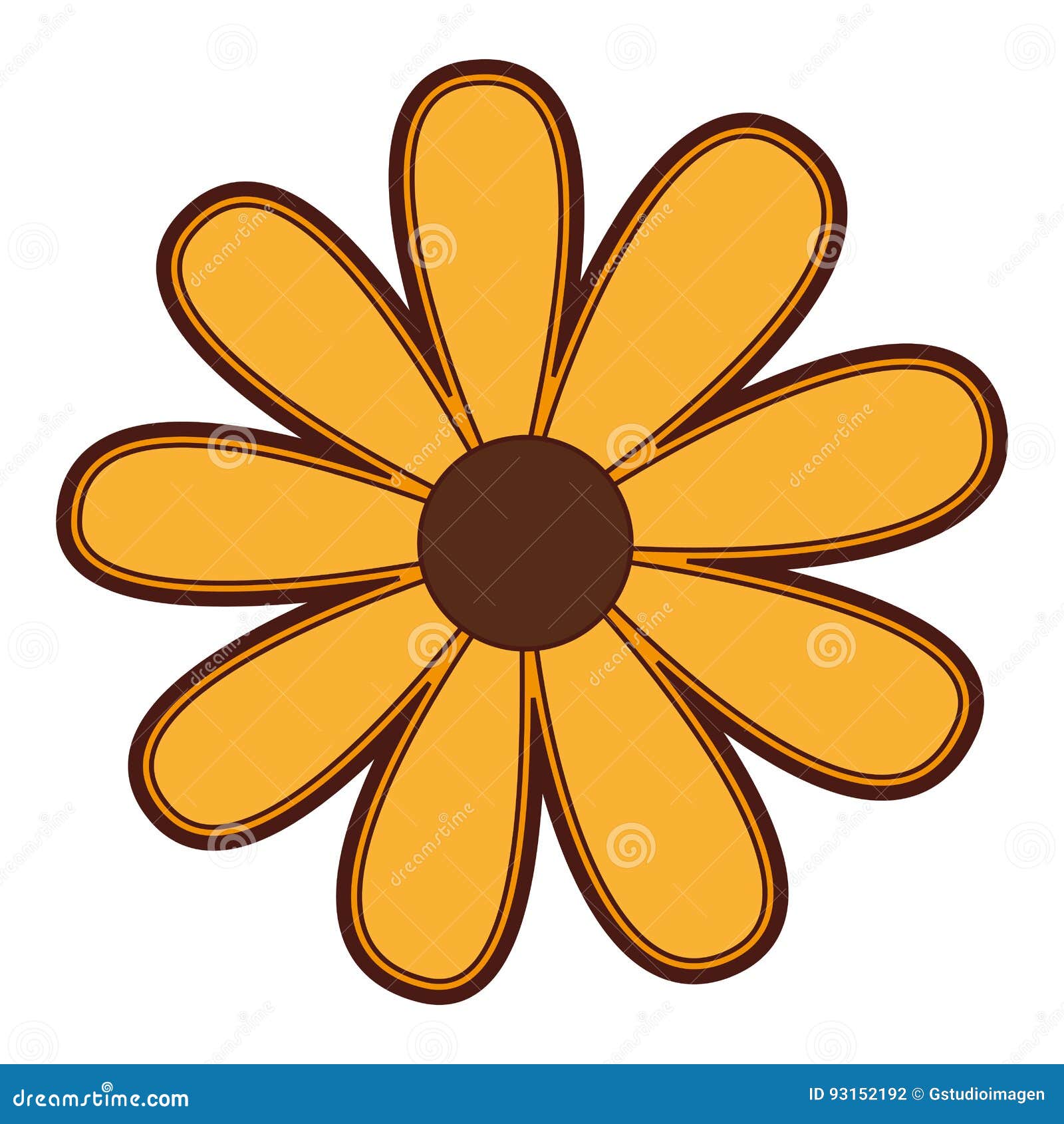 Gullig Solros Isolerad Symbol Vektor Illustrationer - Illustration av ...