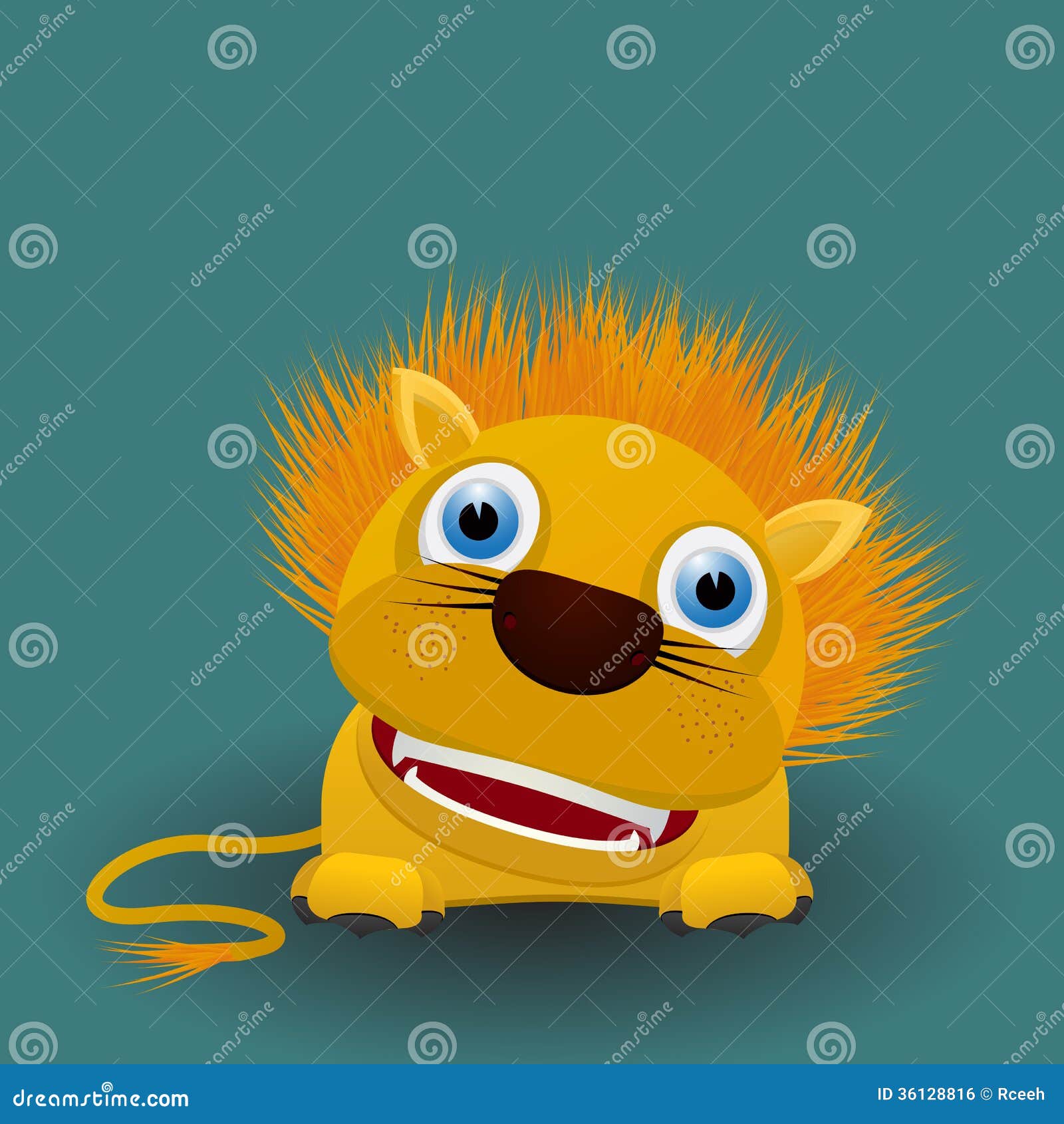 Gulligt Behandla Som Ett Barn Lejonet Vektor Illustrationer ...