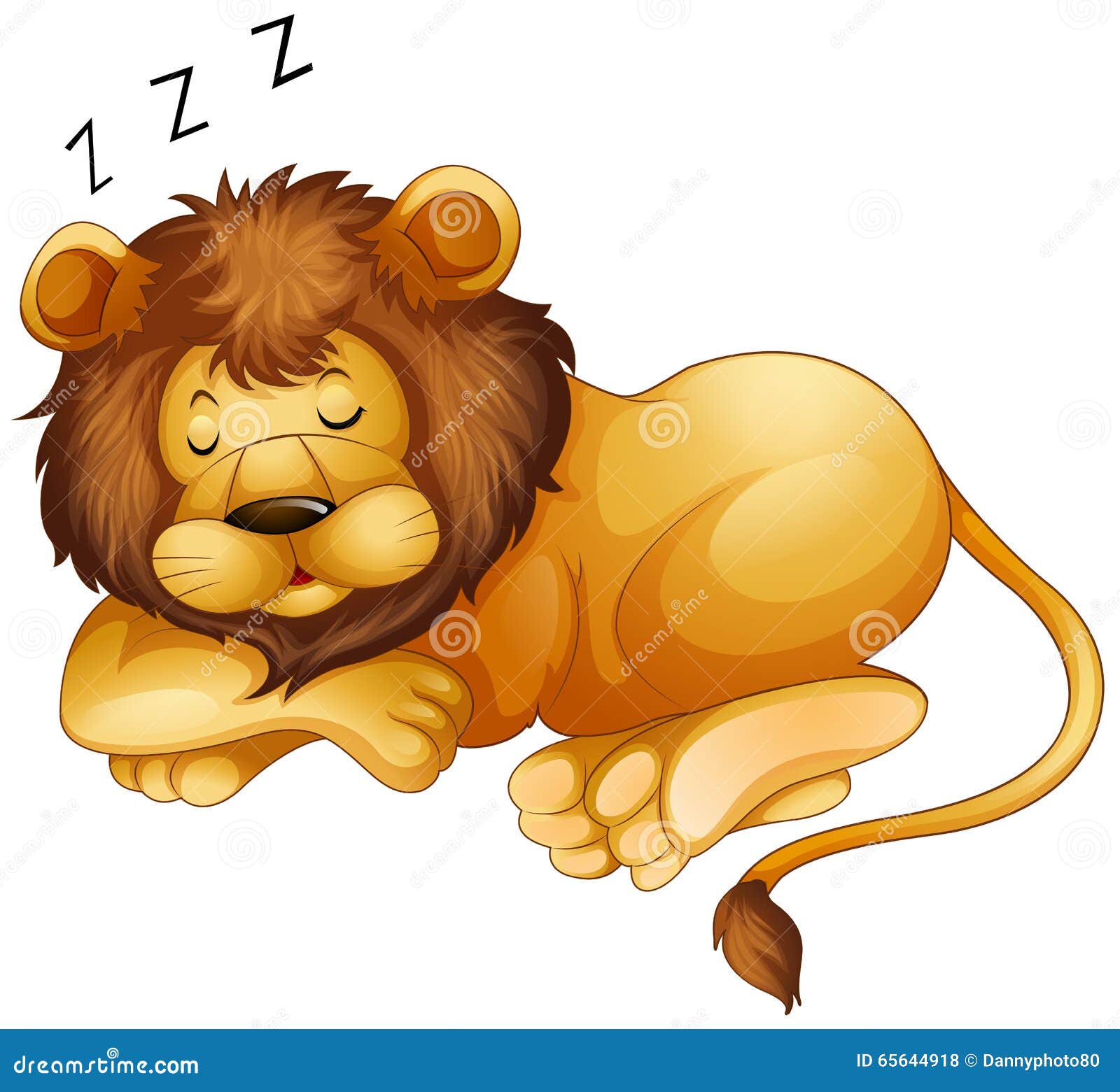 Gulligt Lejon Som Bara Sover Vektor Illustrationer - Illustration av ...