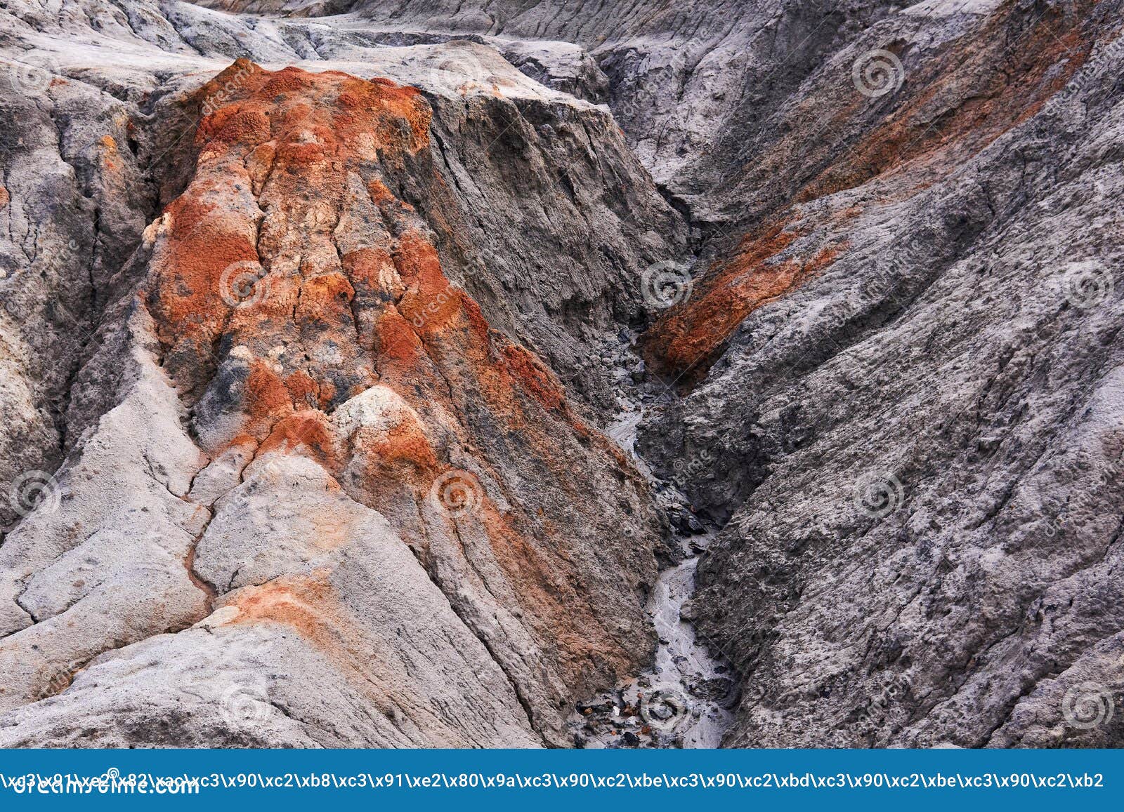 Gully in a Clay Slope Devoid of Soil Stock Image - Image of ravine ...