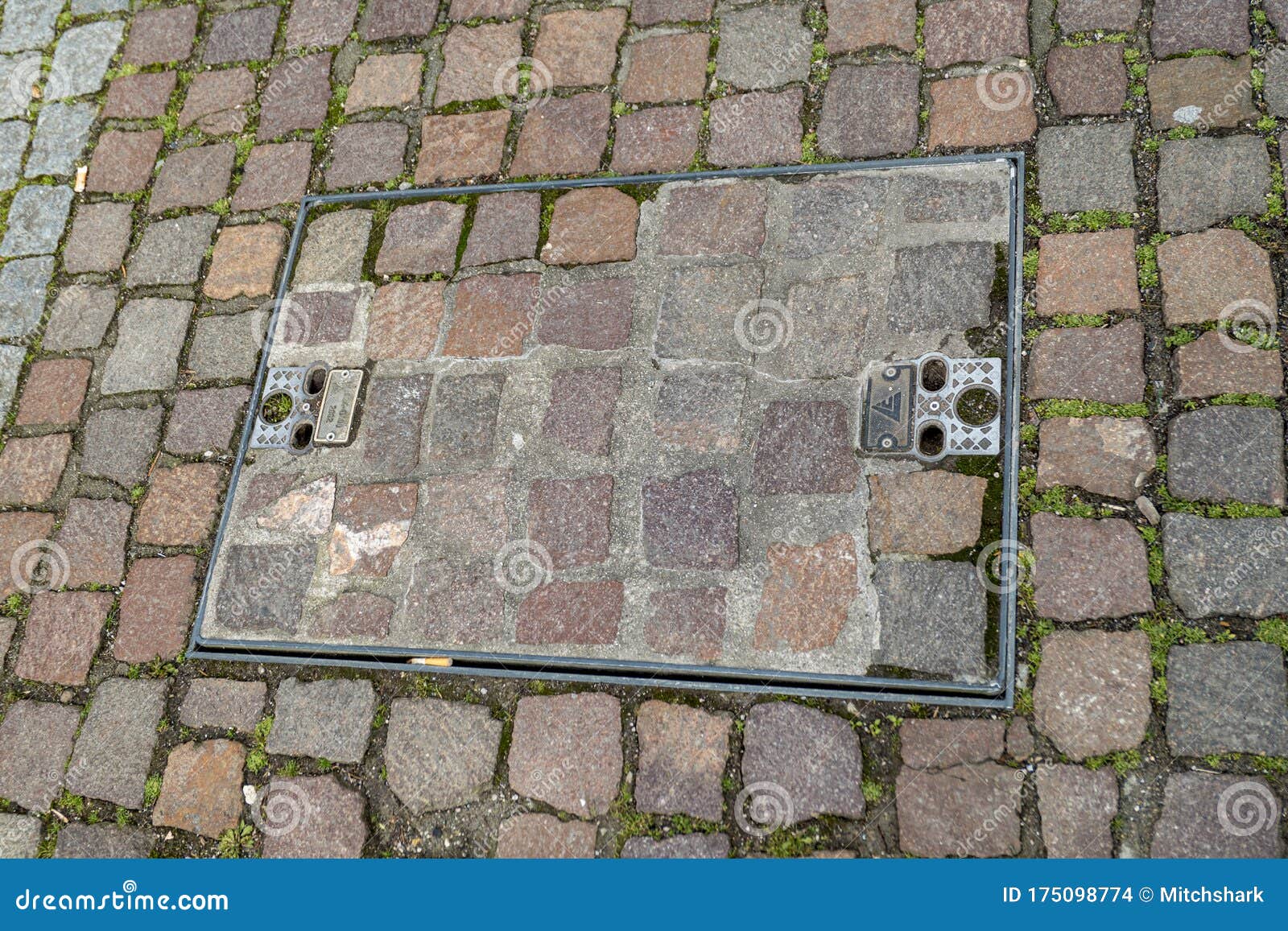 Gully Cover, Which is Embedded in the Floor with Bricks and Therefore ...