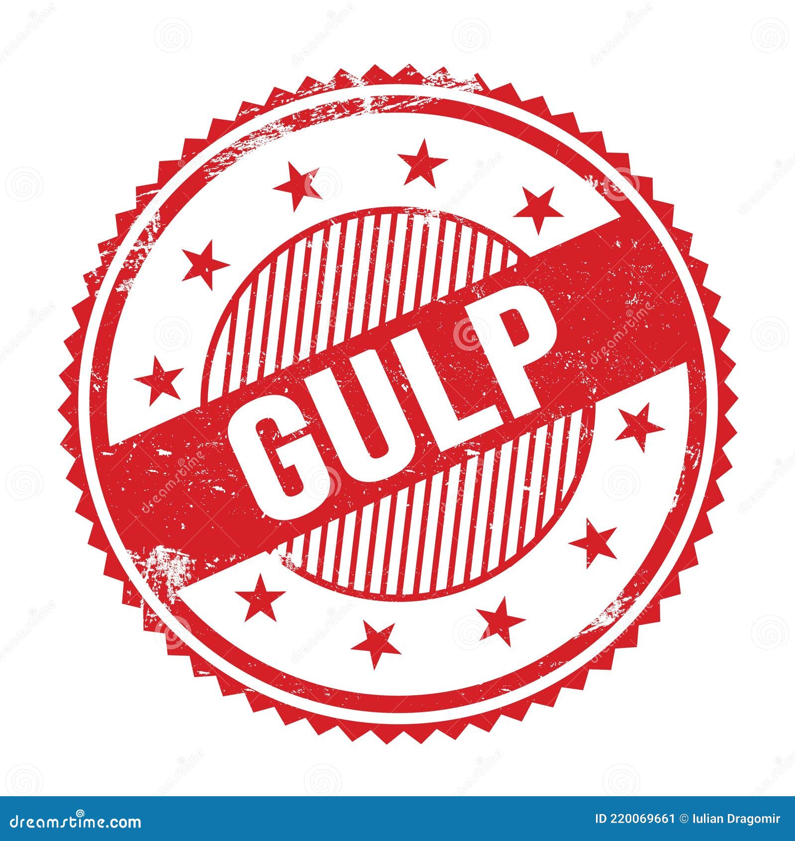 GULP Text Written on Red Grungy Round Stamp Stock Illustration ...