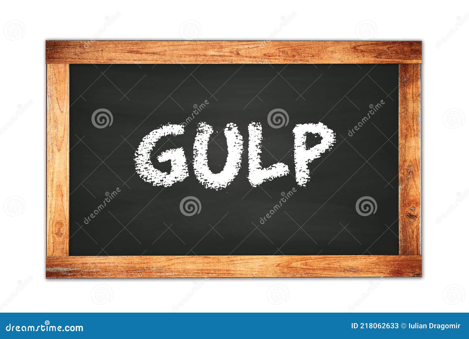 GULP Text Written on Wooden Frame School Blackboard Stock Image - Image ...