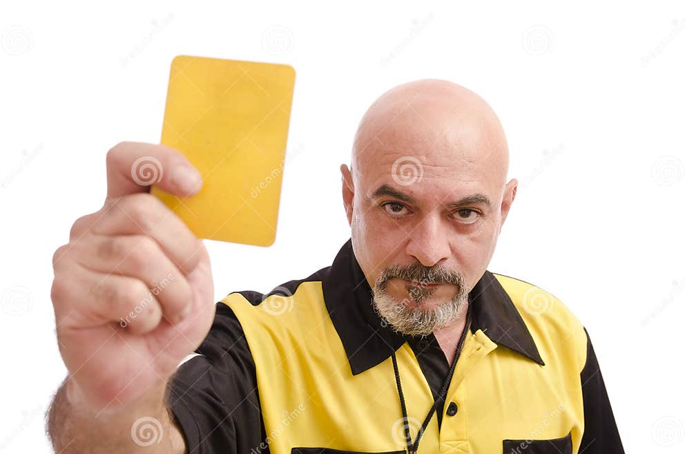 Gult kort! arkivfoto. Bild av officiell, dräkt, skjorta - 34114892