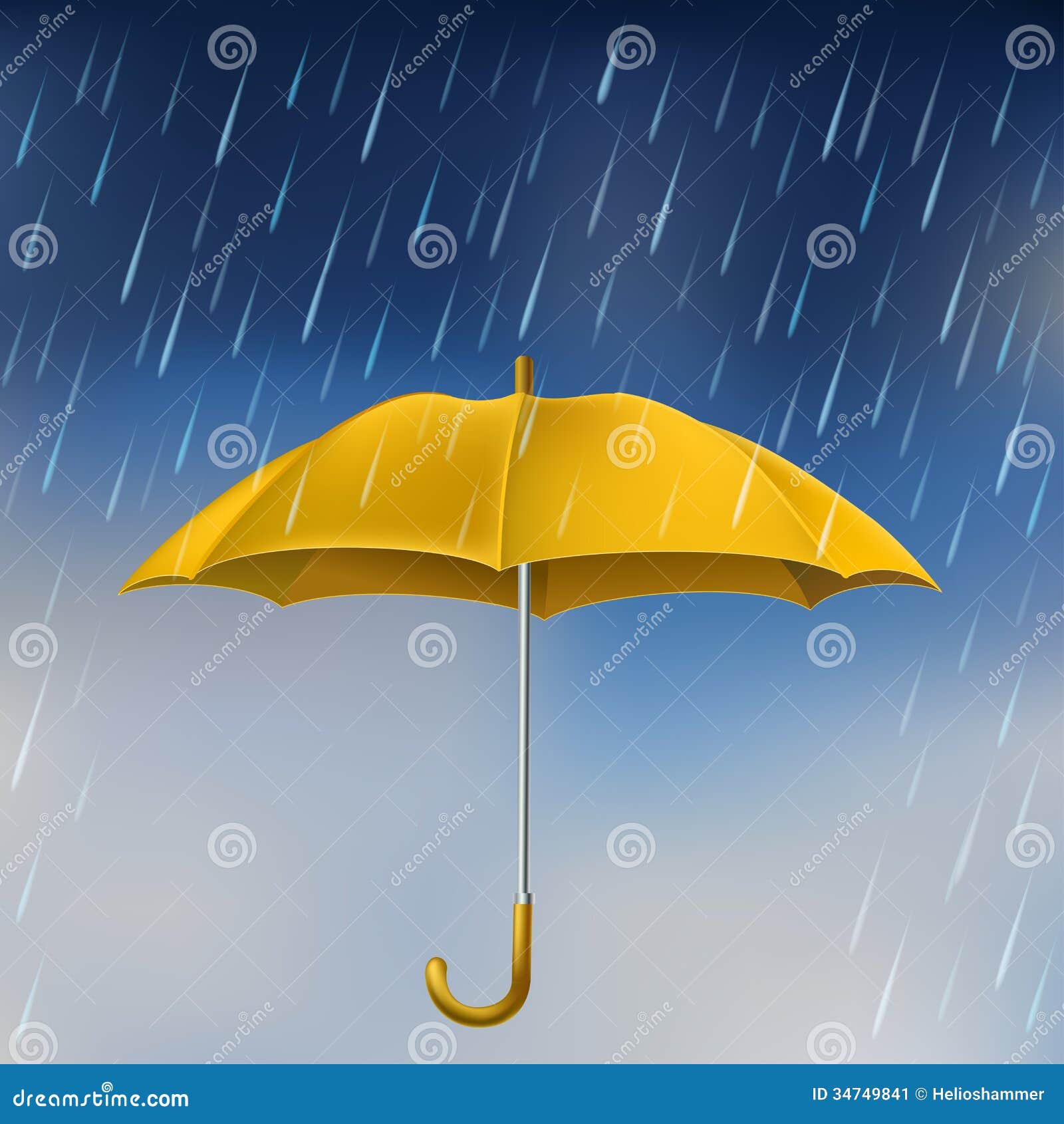 Gult paraply i regn vektor illustrationer. Illustration av isolerat ...