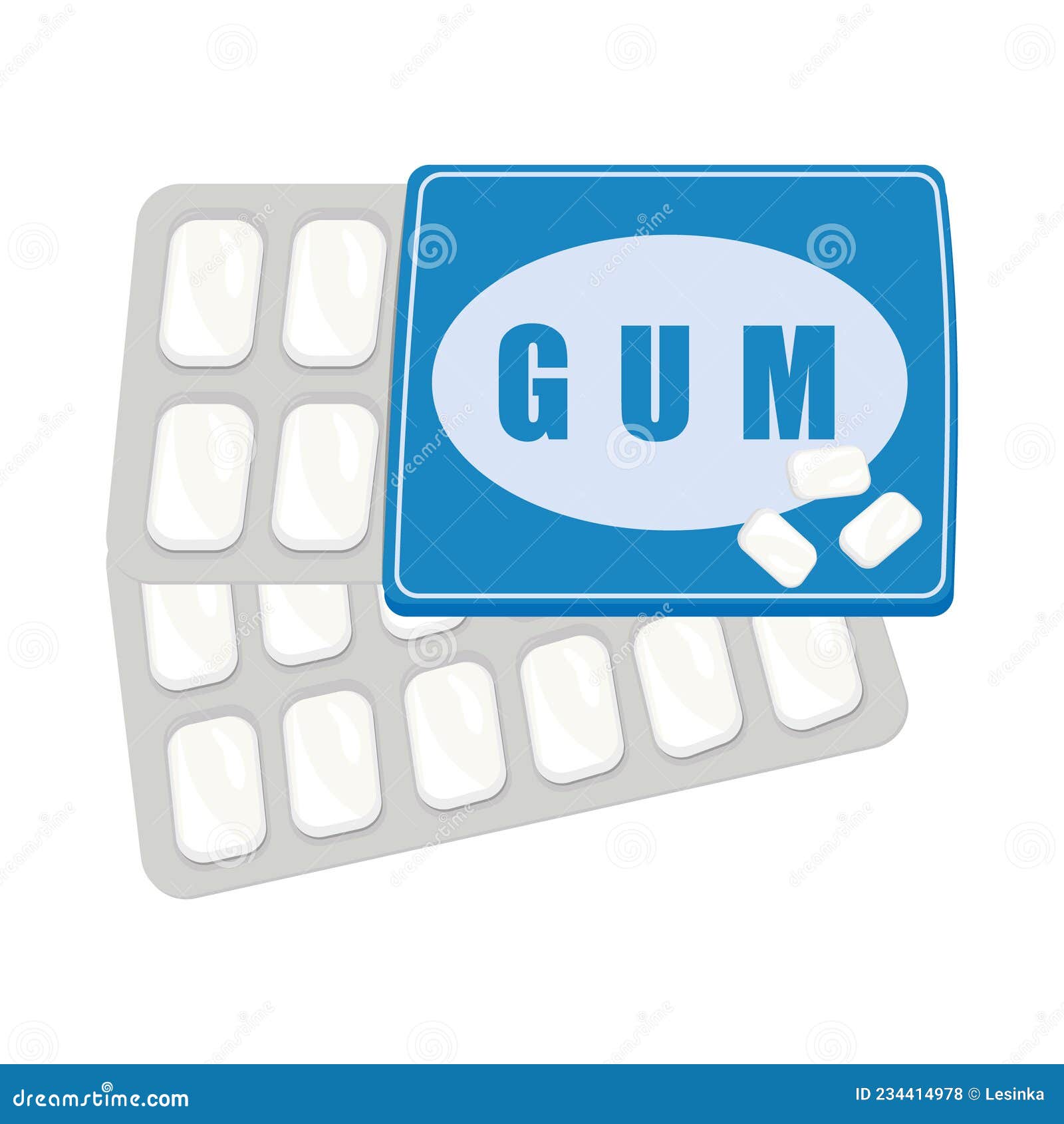 Gum Isolated on a White Background, Vector Illustration Stock Vector ...