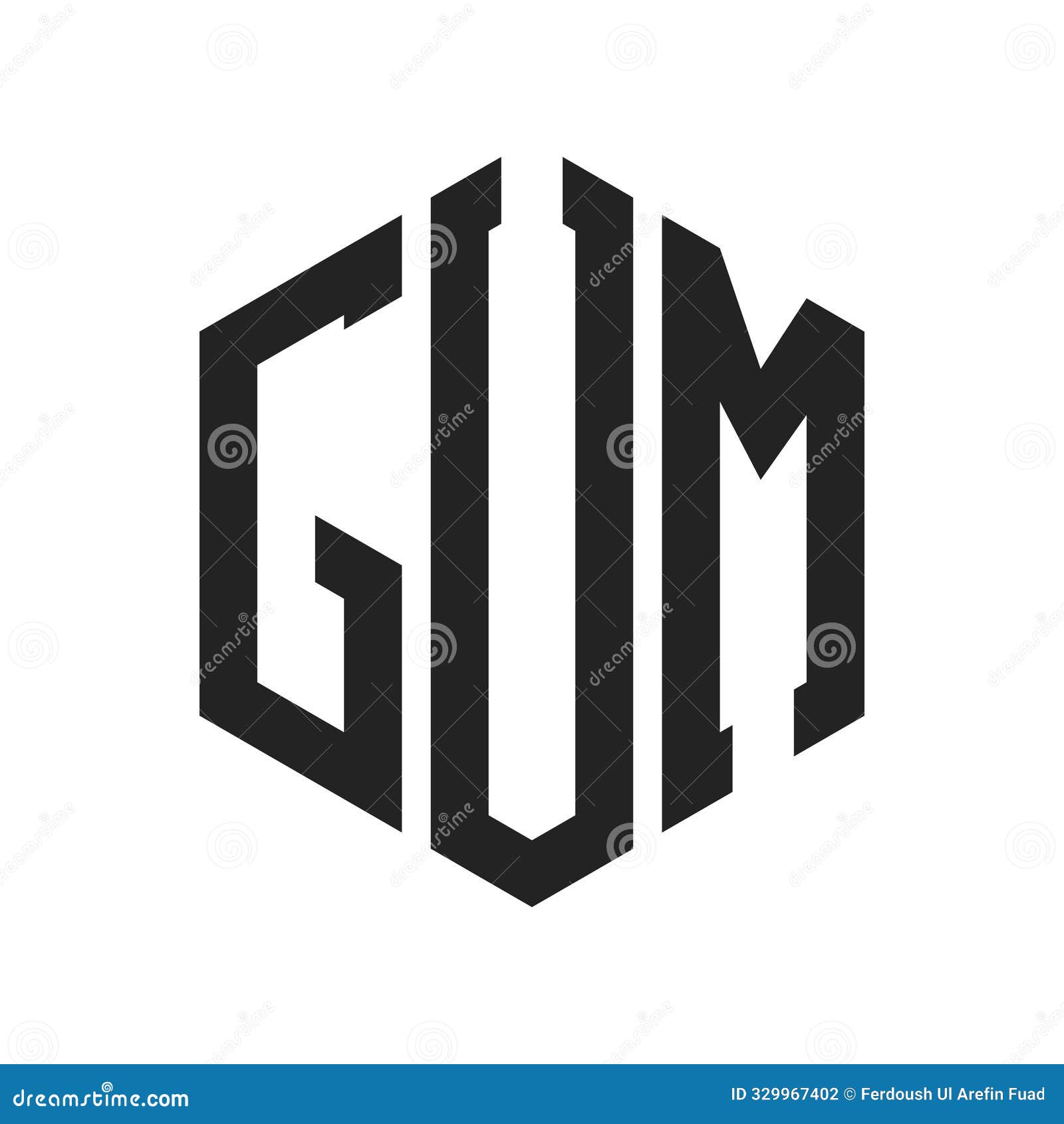 GUM Logo Design. Initial Letter GUM Monogram Logo Using Hexagon Shape ...