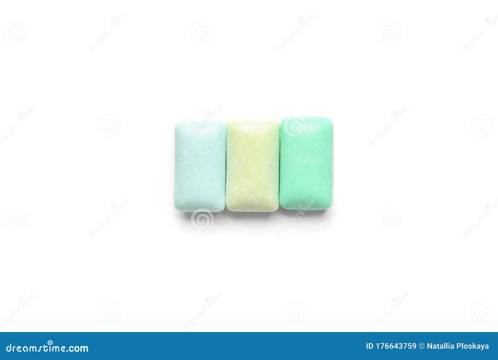 Gum with Mint Isolated on White. Stock Image - Image of spearmint ...