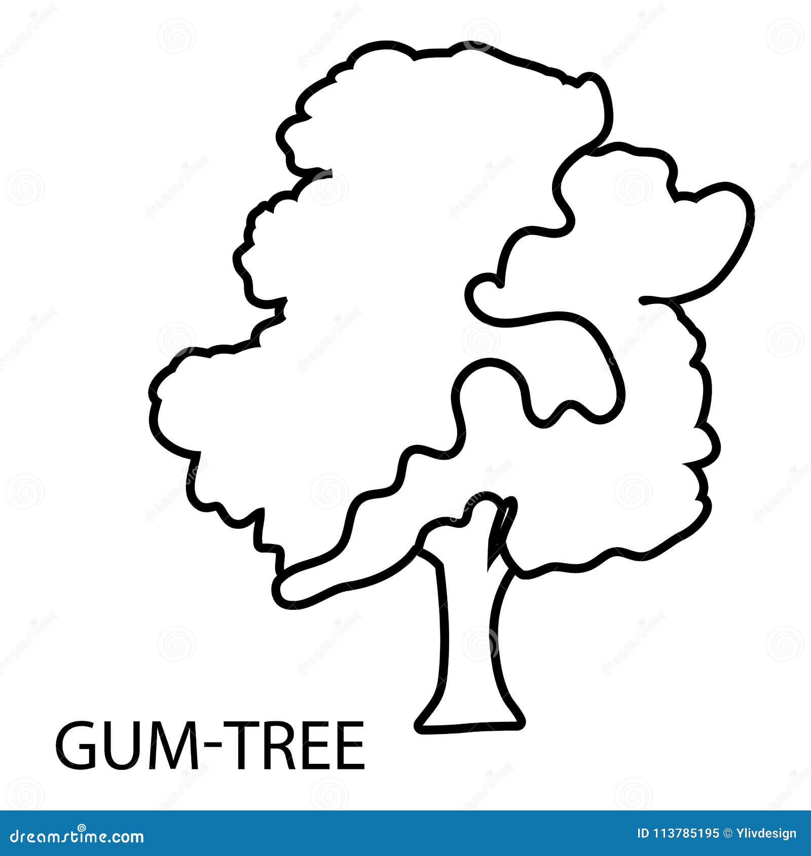 Gum Tree Icon, Outline Style Stock Vector - Illustration of symbol ...