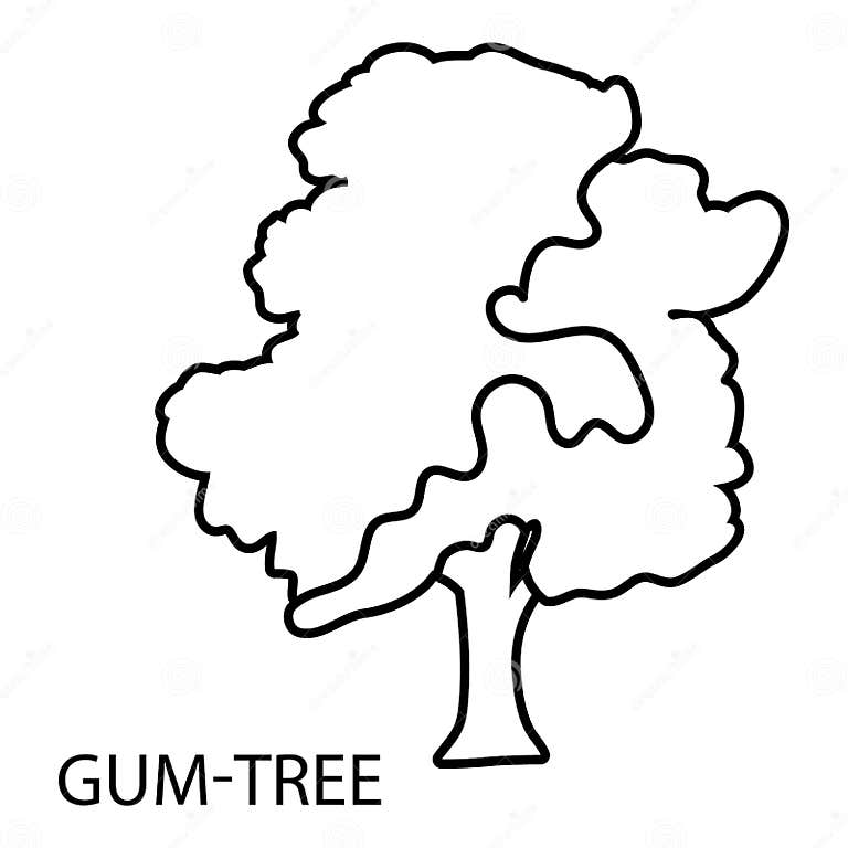 Gum Tree Icon, Outline Style Stock Vector - Illustration of symbol ...