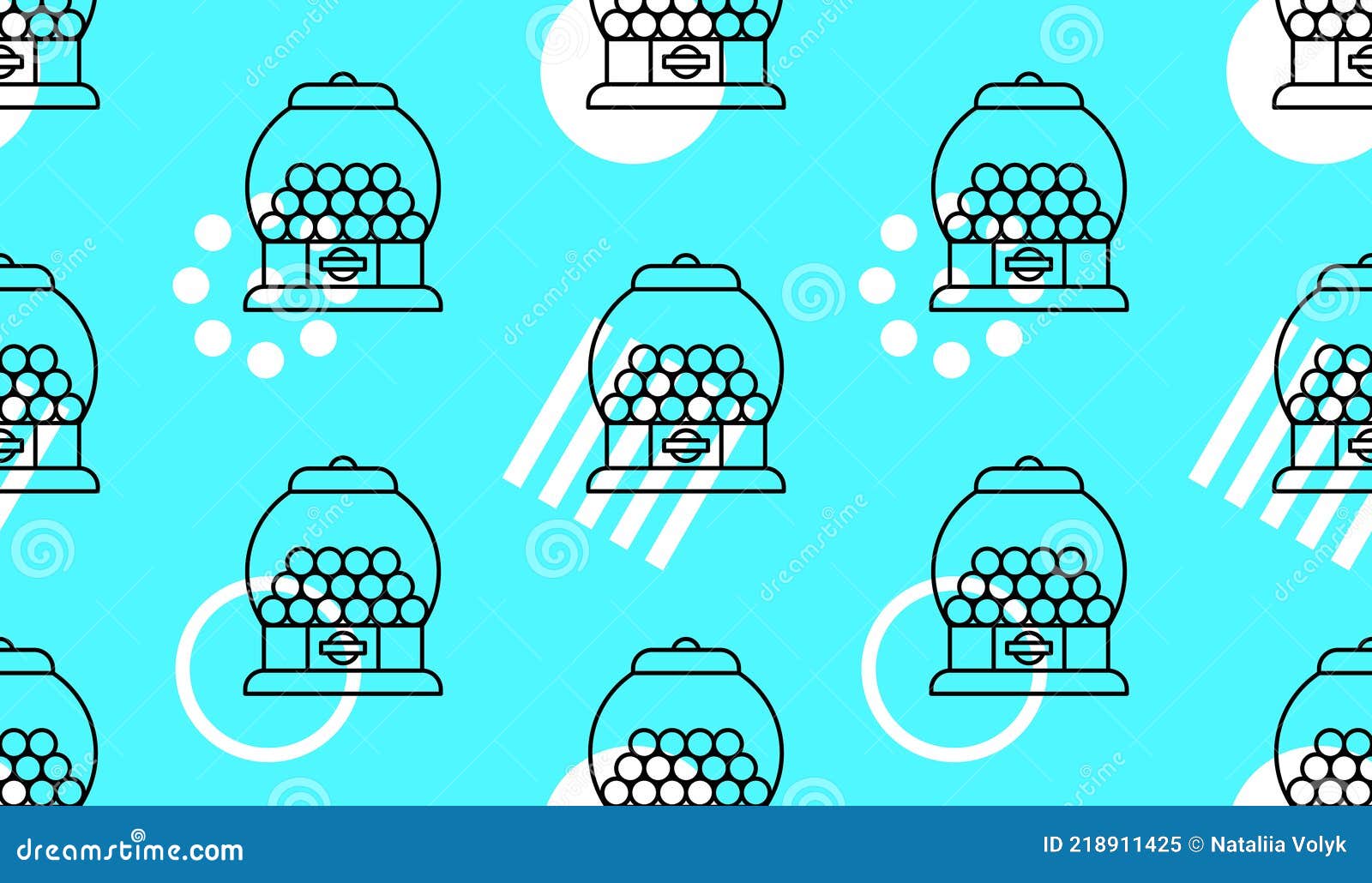 Gumball Machine Seamless Pattern Stock Vector - Illustration of gumball ...