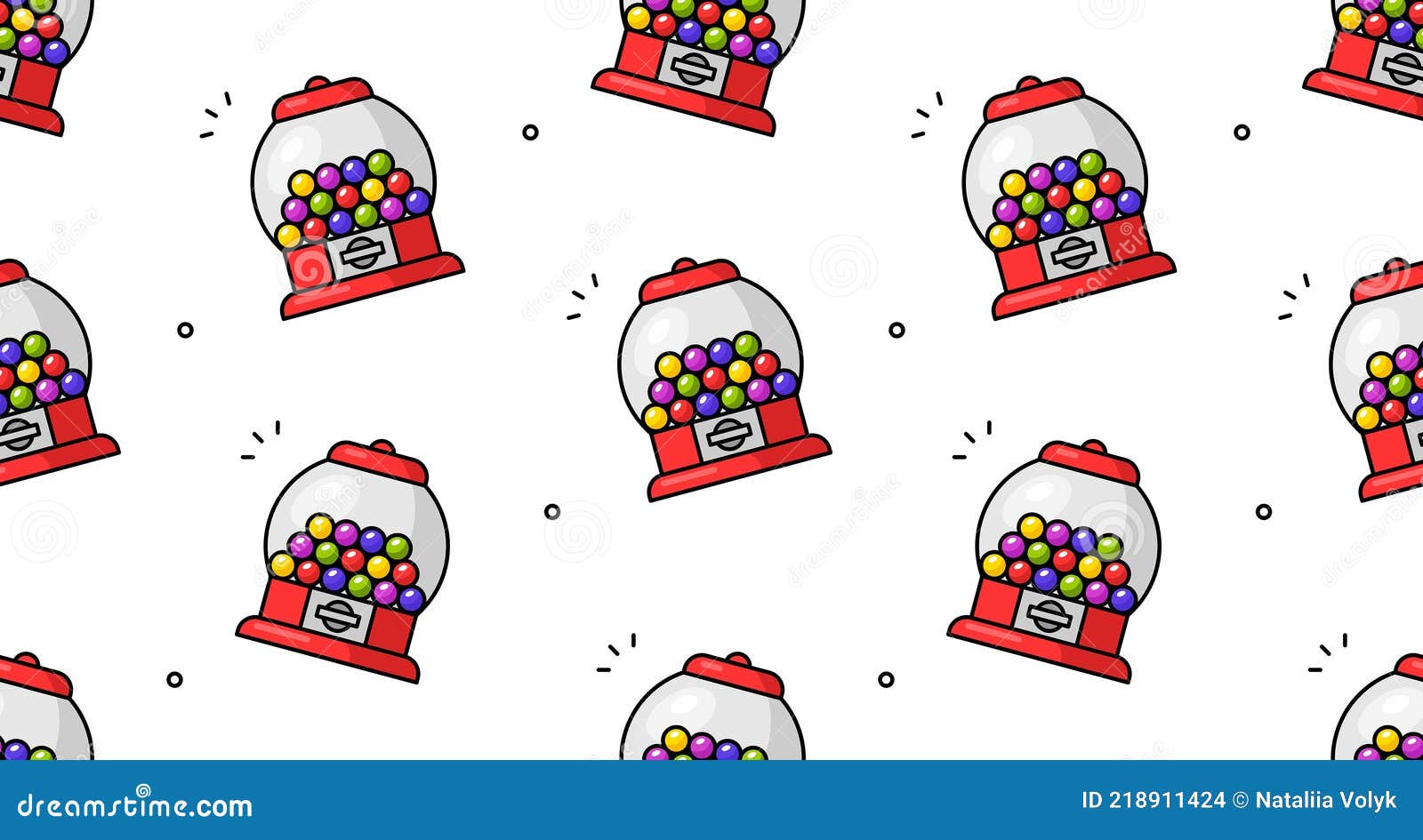 Gumball Machine Seamless Pattern Stock Vector - Illustration of slot ...