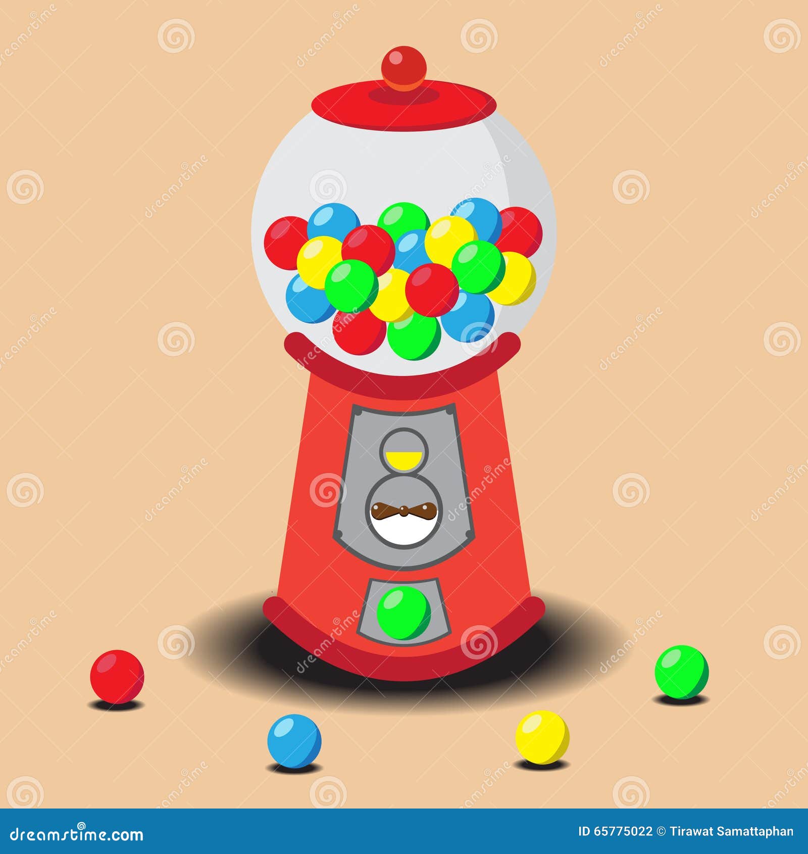 Gumball Machine, Vector stock vector. Illustration of cartoon - 65775022