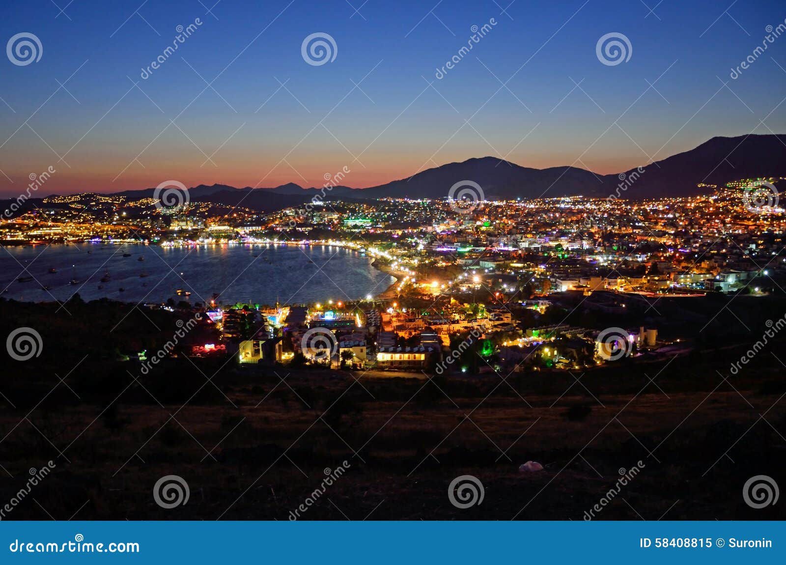 Gumbet Bay stock image. Image of landscape, bodrum, castle - 58408815