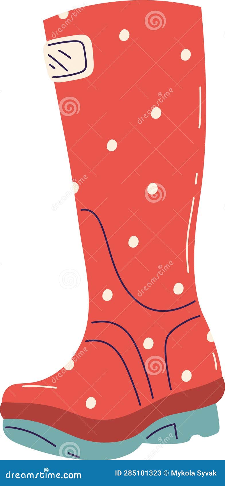 Gumboot Rubber Boot Dotted stock vector. Illustration of rain - 285101323