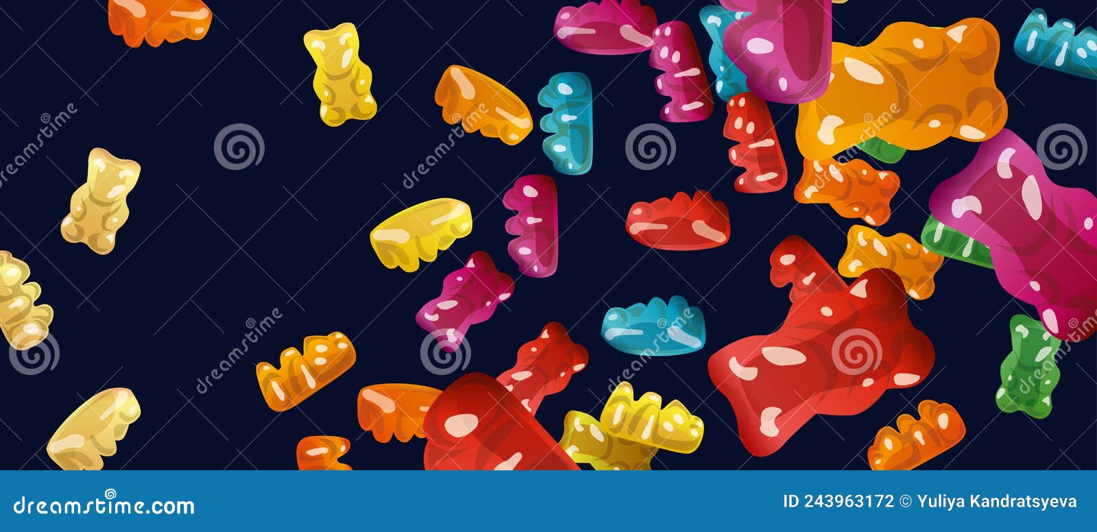 Gummy Bear Candy From Different Angles And Position Isolated On White ...