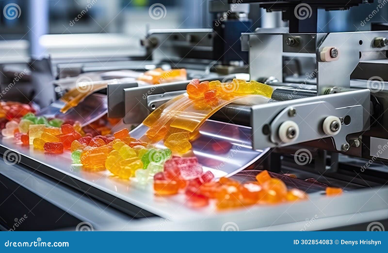 Gummy Bear Manufacturing Machine on Conveyor Belt Stock Illustration ...