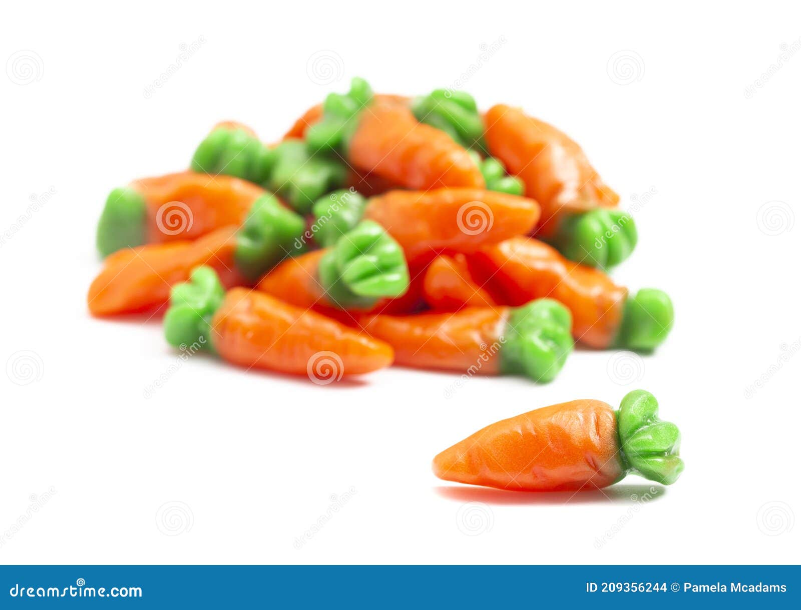 Gummy Candy Carrots on a White Background Stock Photo - Image of ...