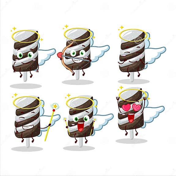Gummy Candy Chocolate Milk Cartoon Designs As A Cute Angel Character