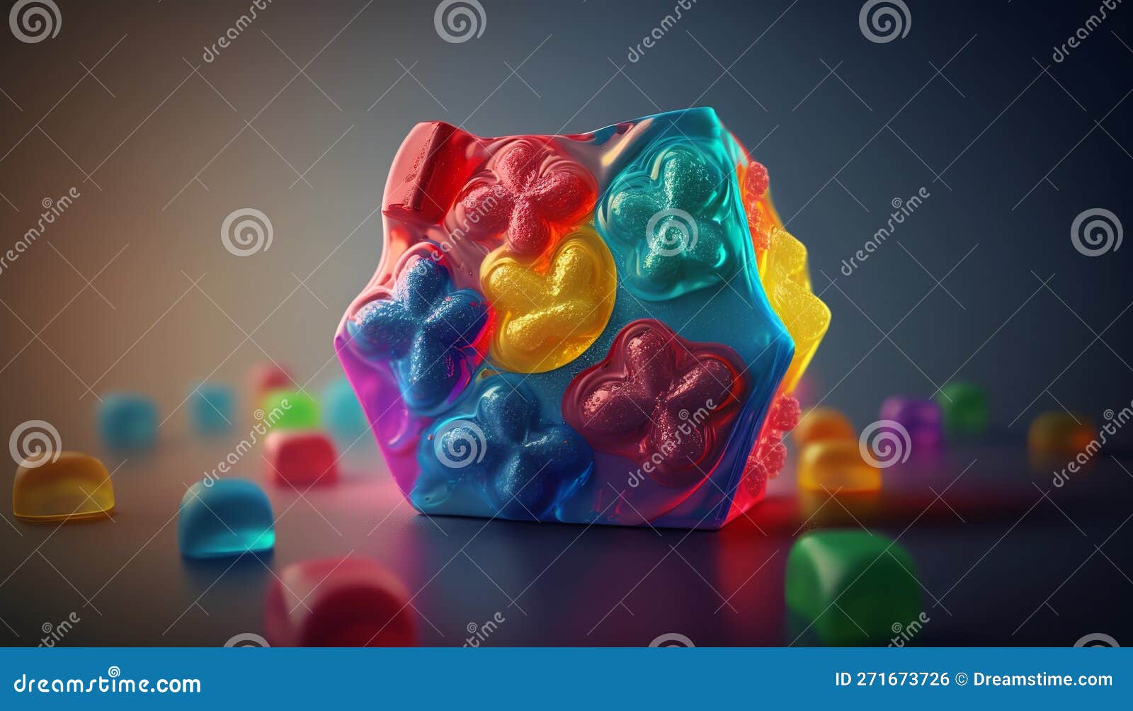 Gummy Candy Isolated on Background. Stock Illustration - Illustration ...