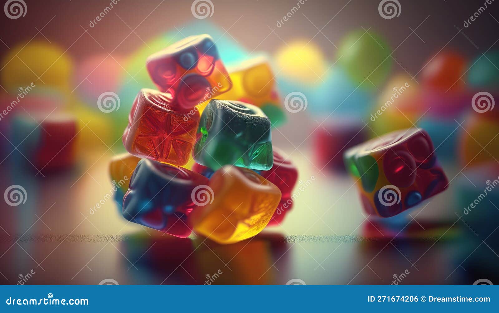 Gummy Candy Isolated on Background. Stock Photo - Image of colorful ...
