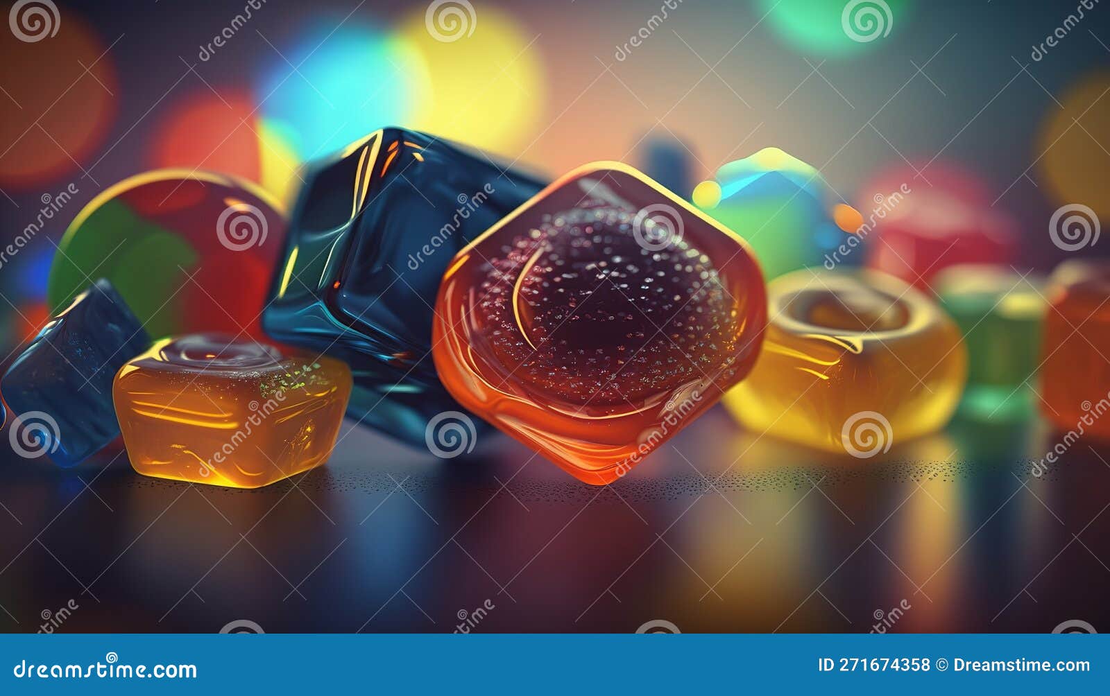 Gummy Candy Isolated on Background. Stock Illustration - Illustration ...