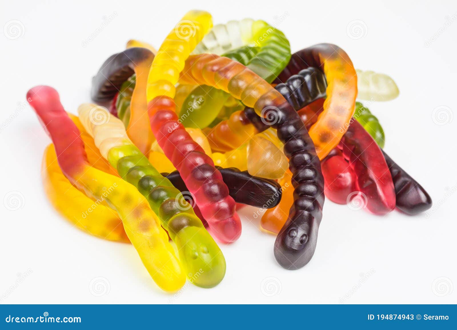 Gummy candy worms stock image. Image of gelatinous, sugar - 194874943