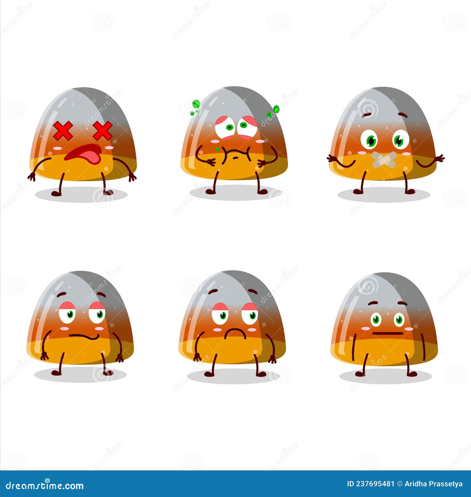 Gummy Corn Cartoon Character With Love Cute Emoticon Vector ...