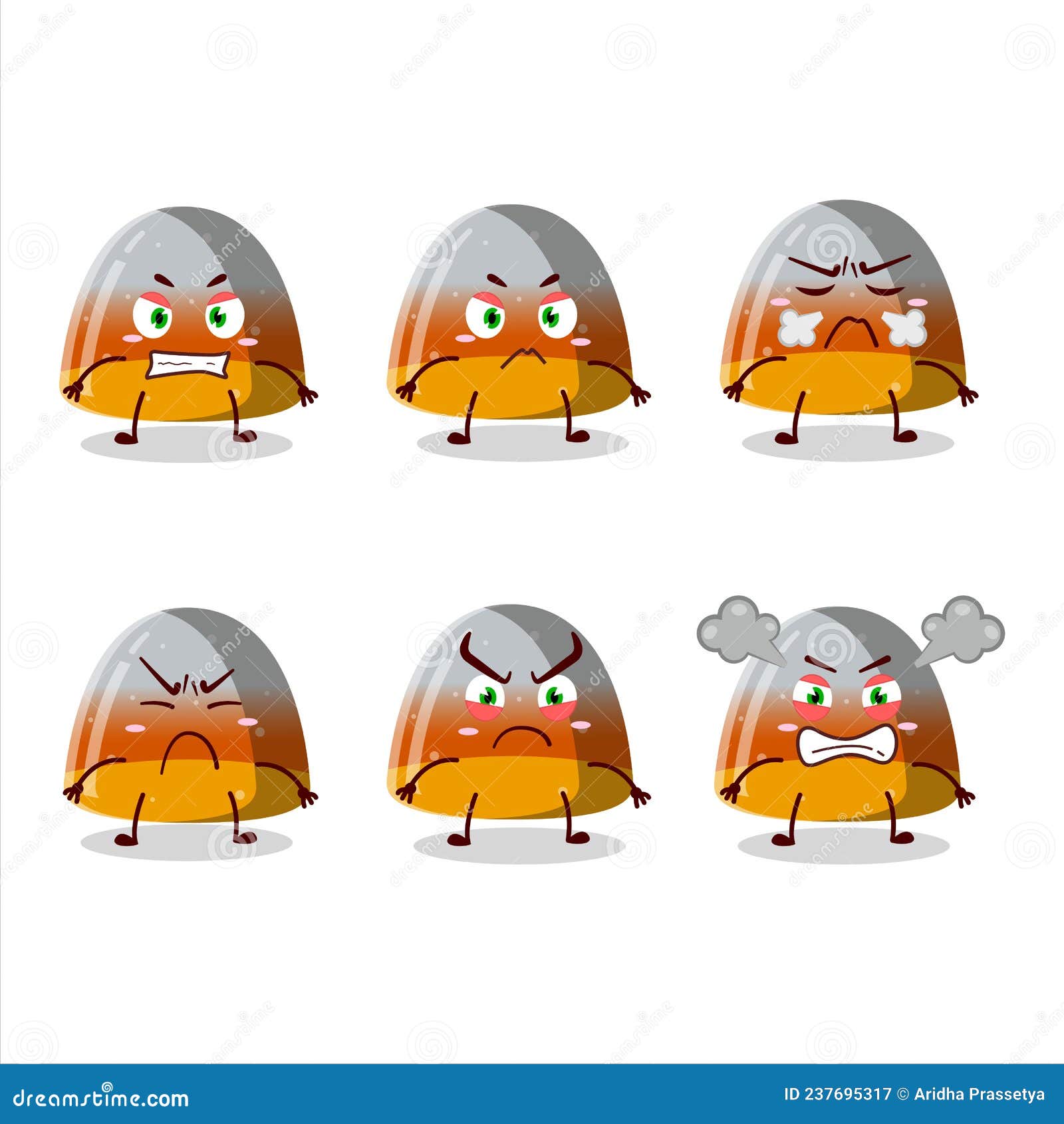 Gummy Corn Cartoon Character with Various Angry Expressions Stock ...