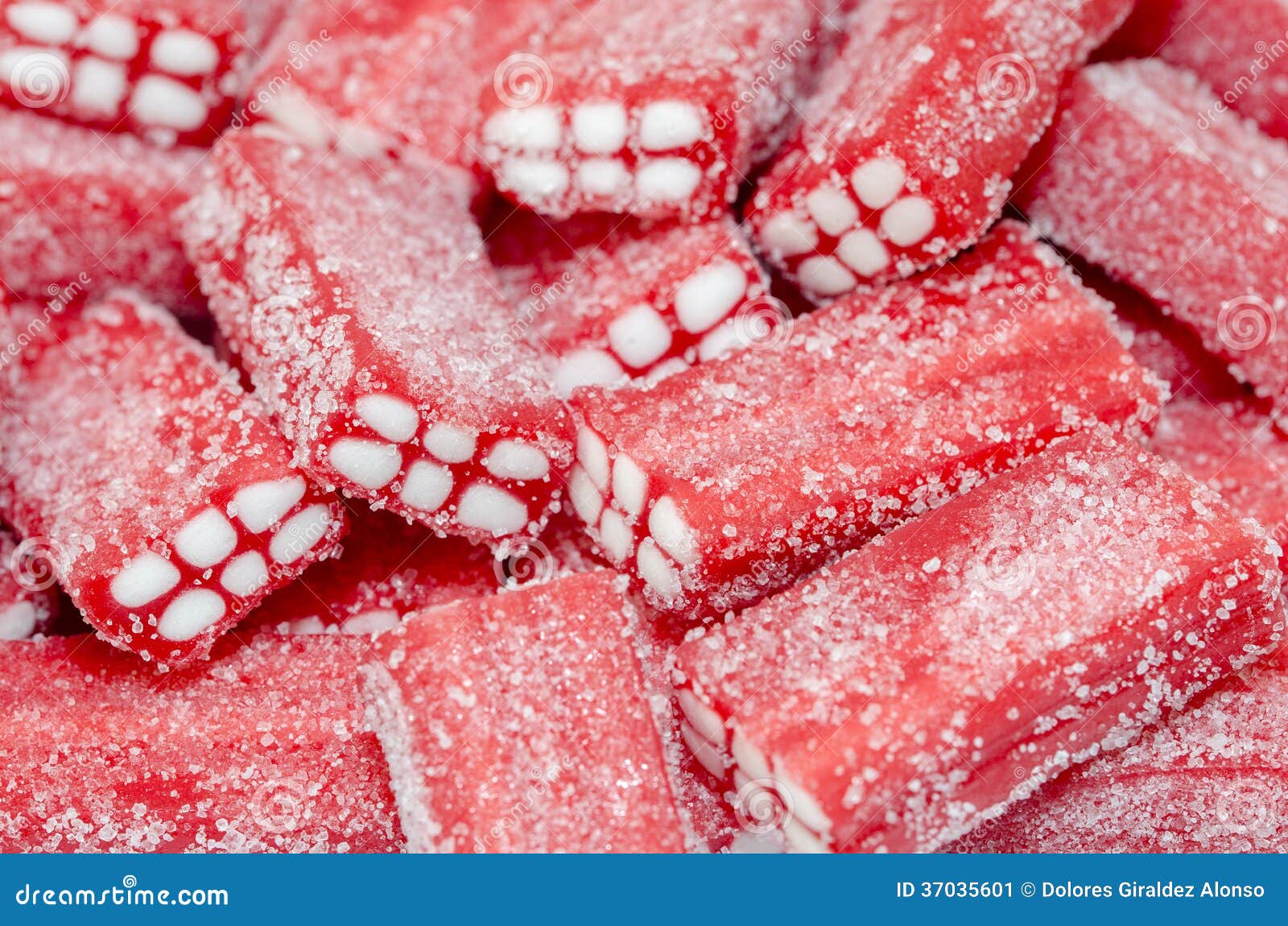 Gummy Red Bricks, Covered with Sugar Stock Image - Image of ship ...