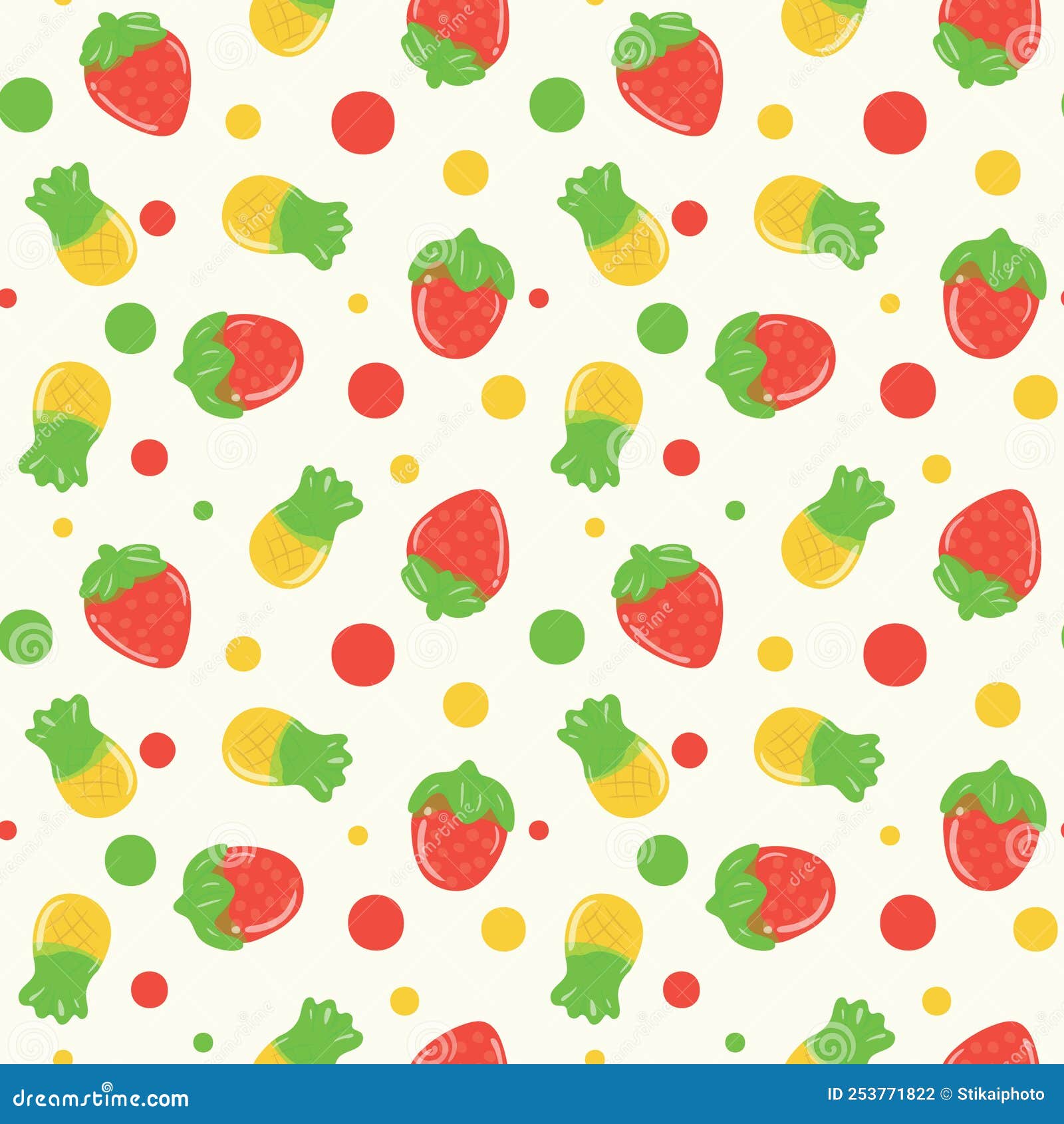 Colorful Repetitive Pattern Background of Gummy Candies Made of Simple ...