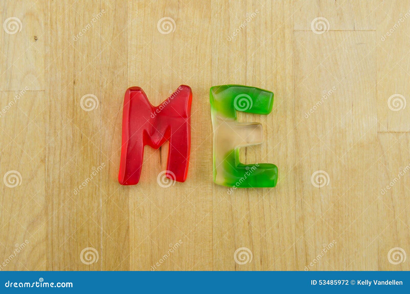 Gummy Words Me stock photo. Image of writing, indulgence - 53485972
