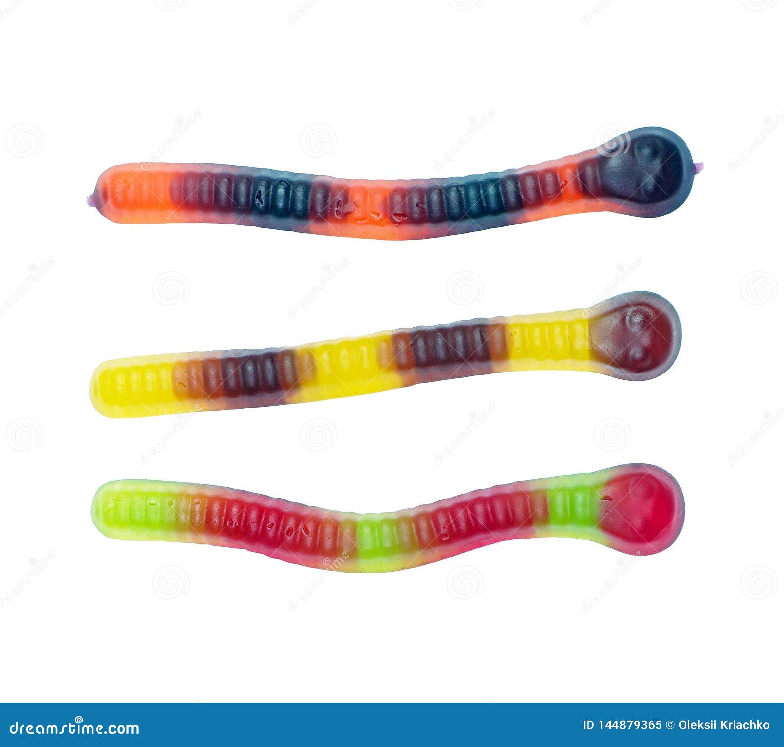 Gummy Worms Isolated on White Stock Image - Image of gelatin, rainbow ...