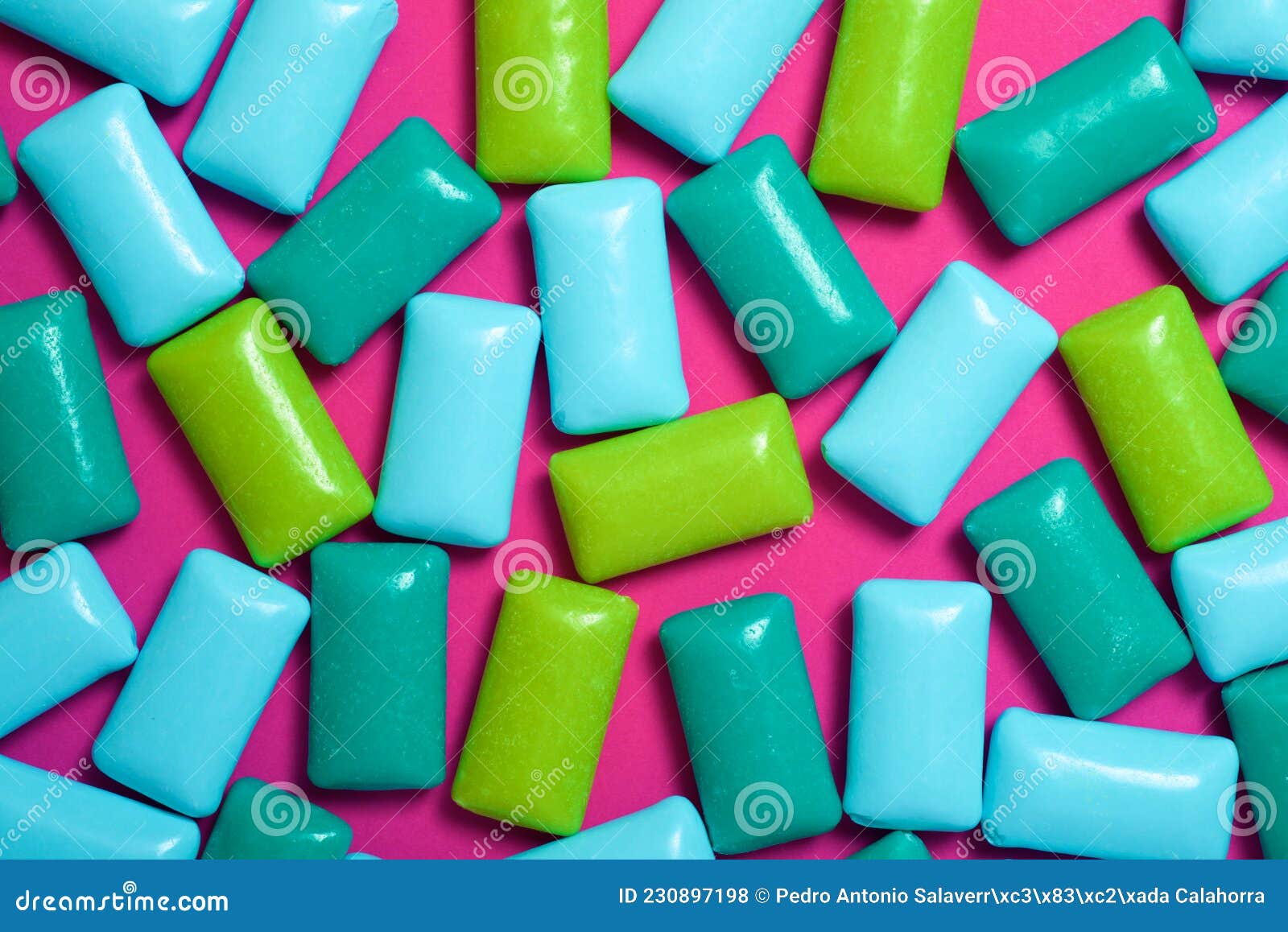 Gums on a table stock photo. Image of oral, bauble, rectangular - 230897198