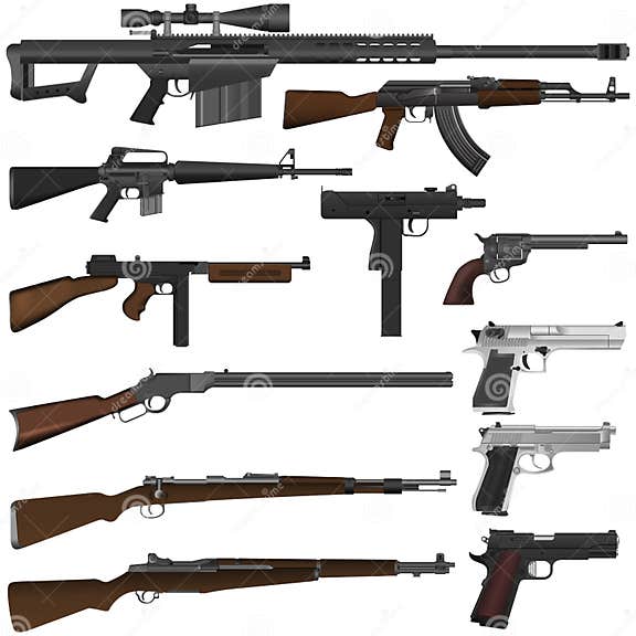 Gun stock vector. Illustration of military, black, shot - 16164540