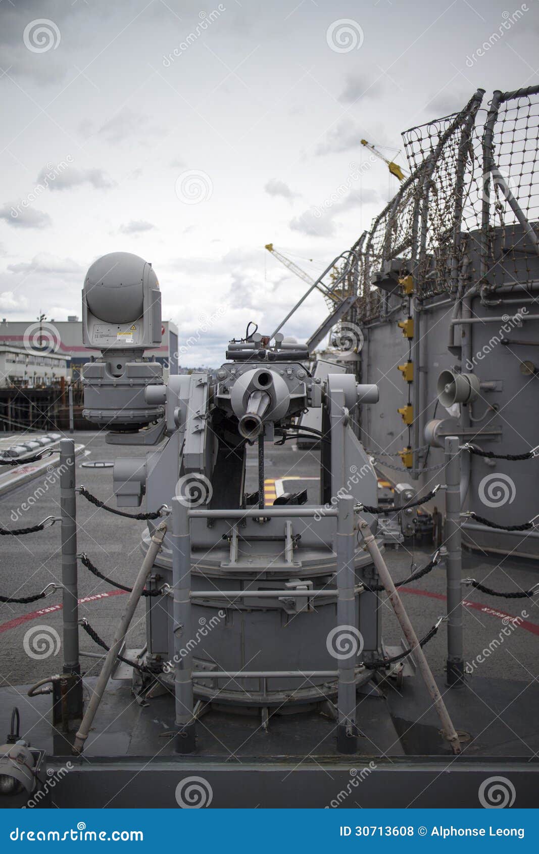 Gun aboard naval vessel stock photo. Image of ship, destroyer - 30713608